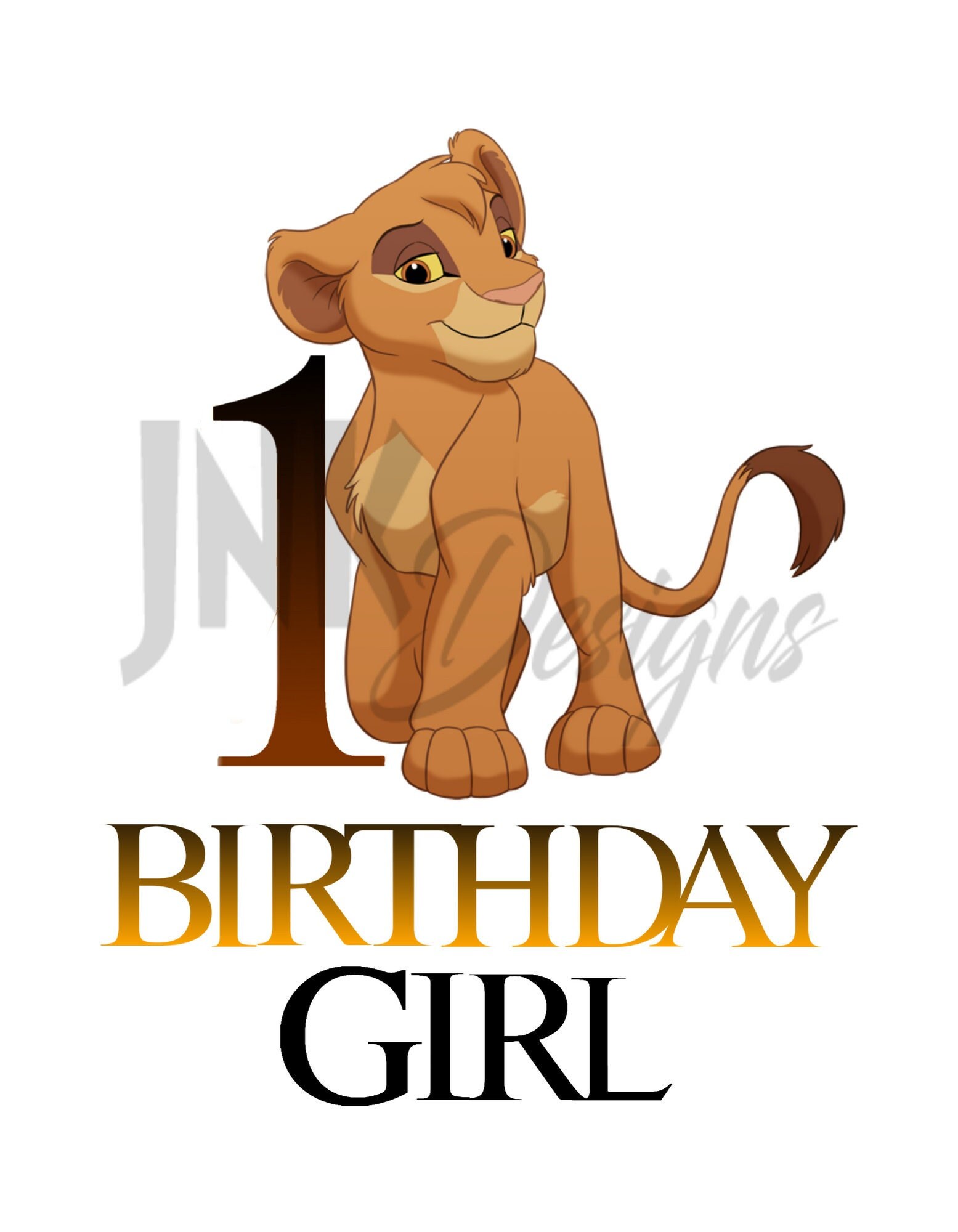 Lion King Nala Birthday Shirt PNG Ages 1-5 Birthday Girl Digital File ...