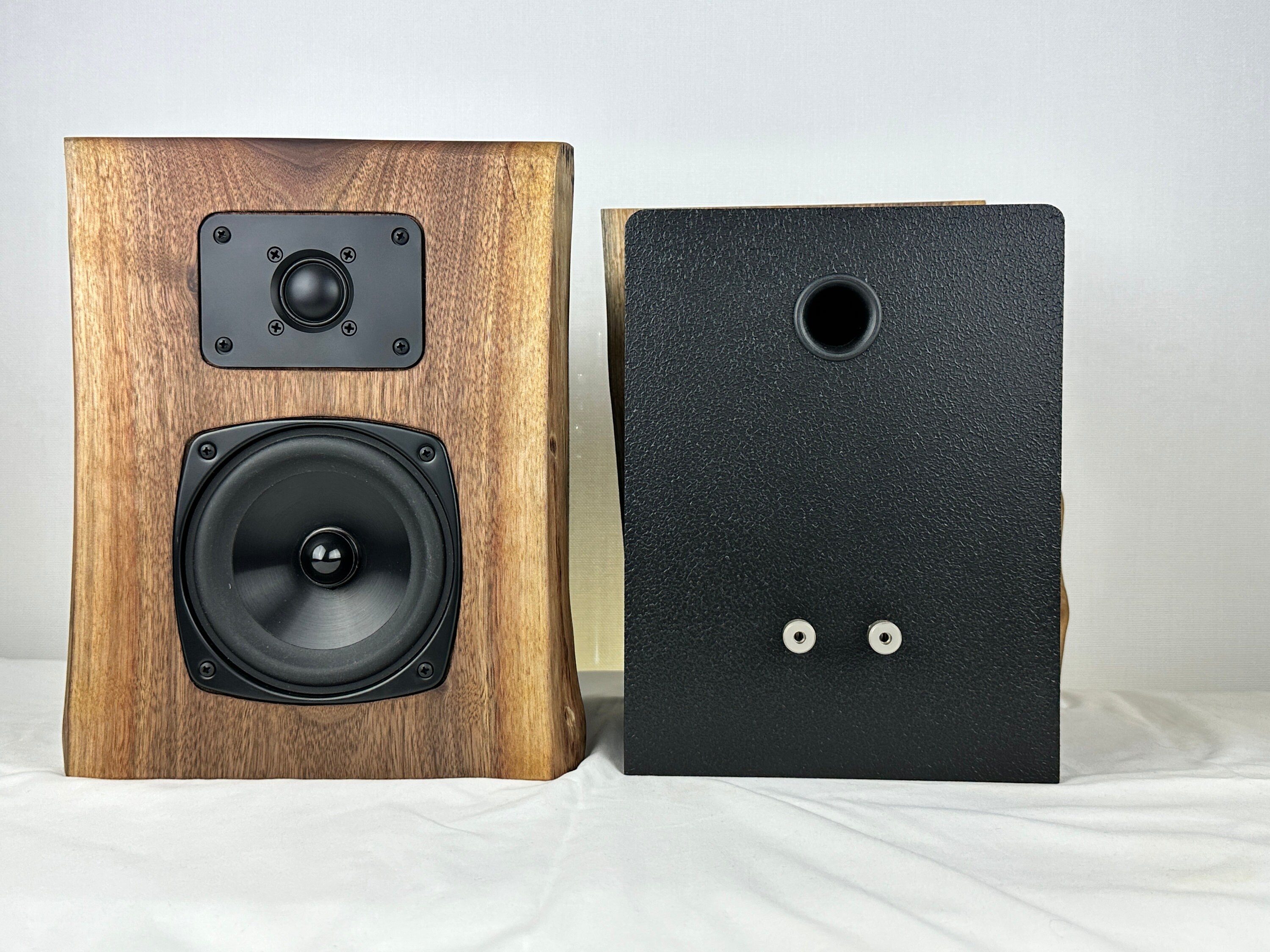 Live Edge Bookshelf Speaker Pair Handmade Black Walnut Edition Passive ...