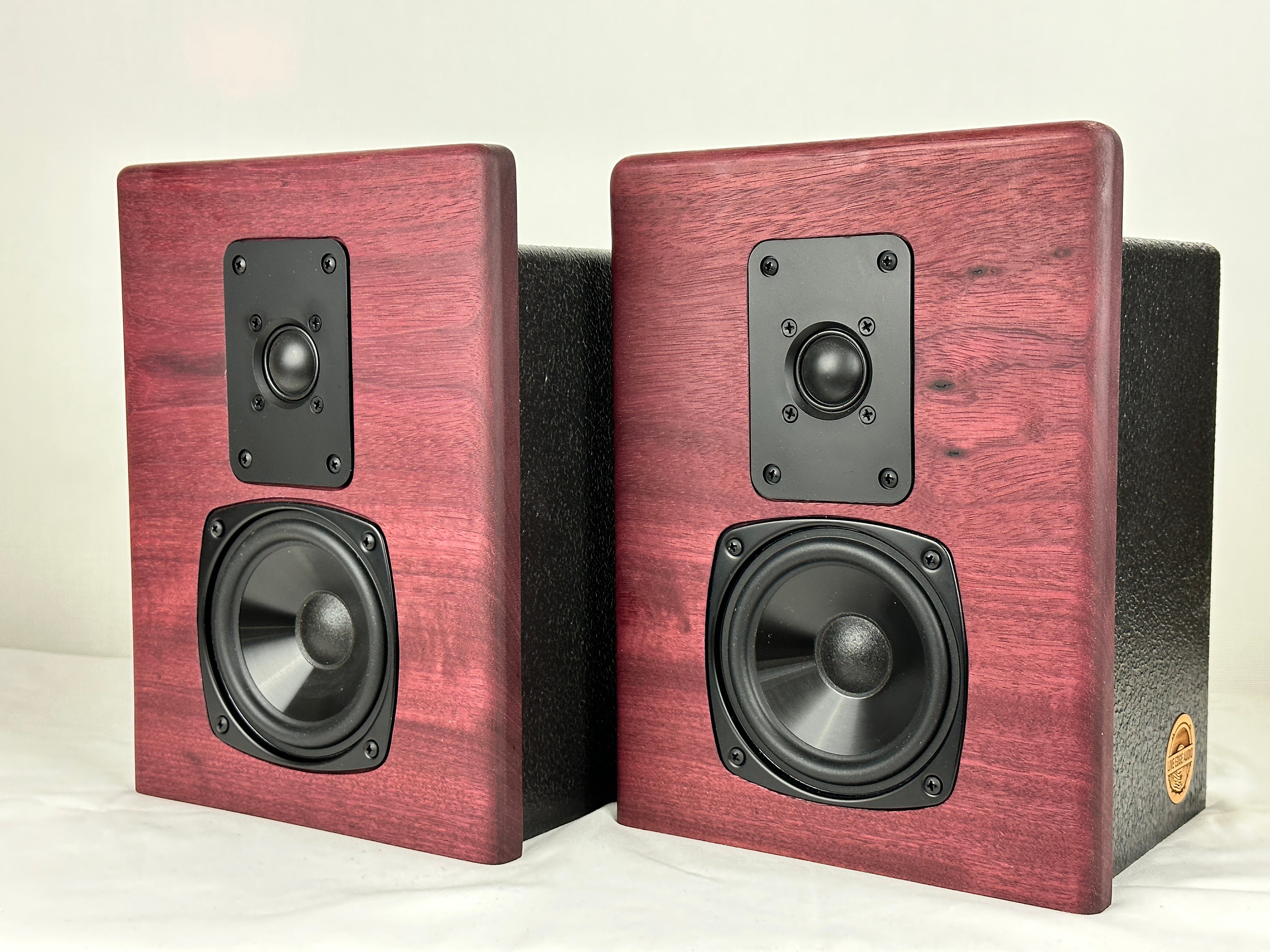 Live Edge Bookshelf Speaker Pair | Purpleheart Edition | Passive Hifi | Handmade - Etsy
