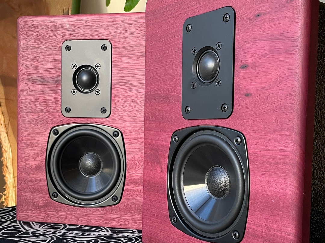 Live Edge Bookshelf Speaker Pair Purpleheart Edition - Etsy