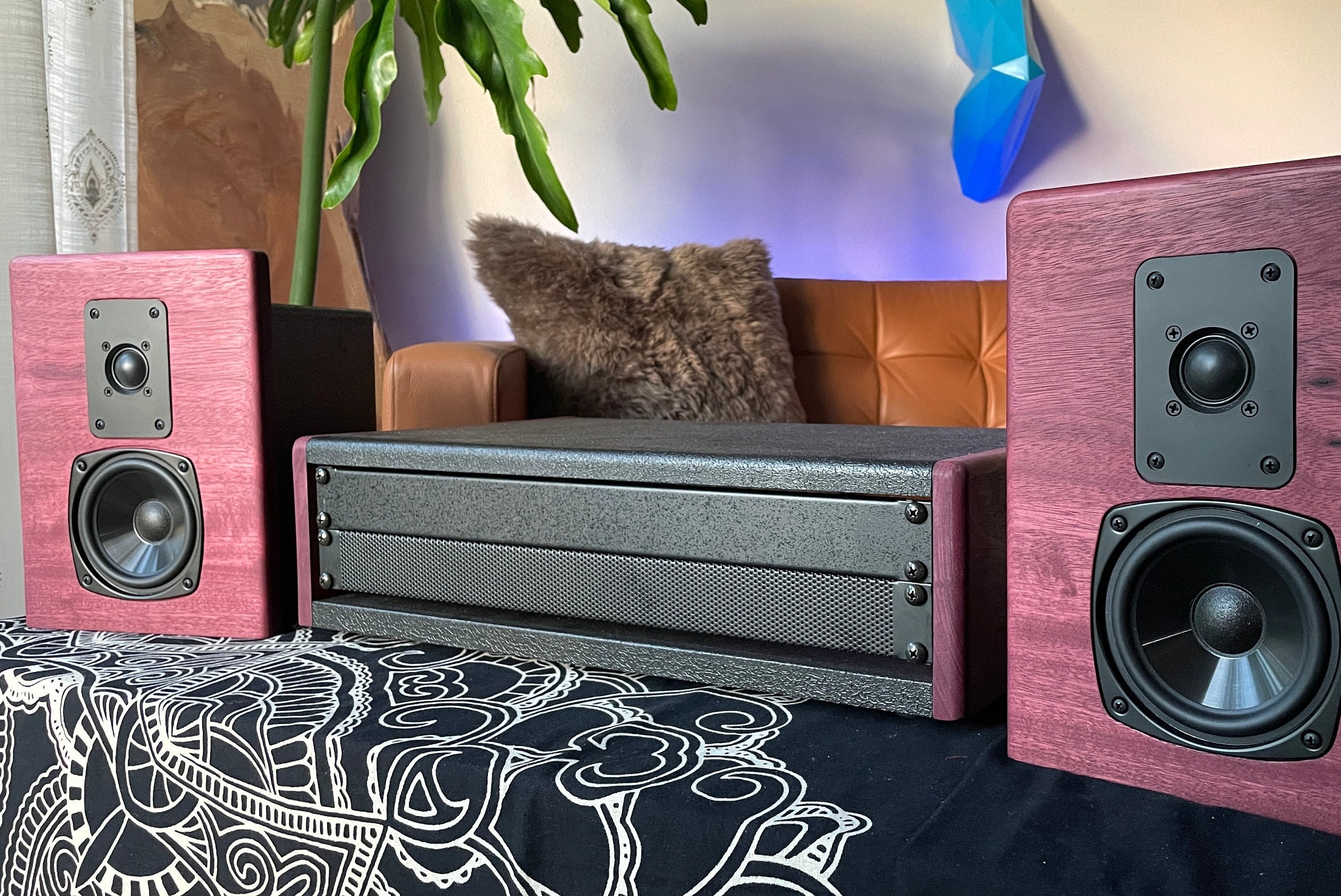 Live Edge Bookshelf Speaker Pair | Purpleheart Edition | Passive Hifi | Handmade - Etsy