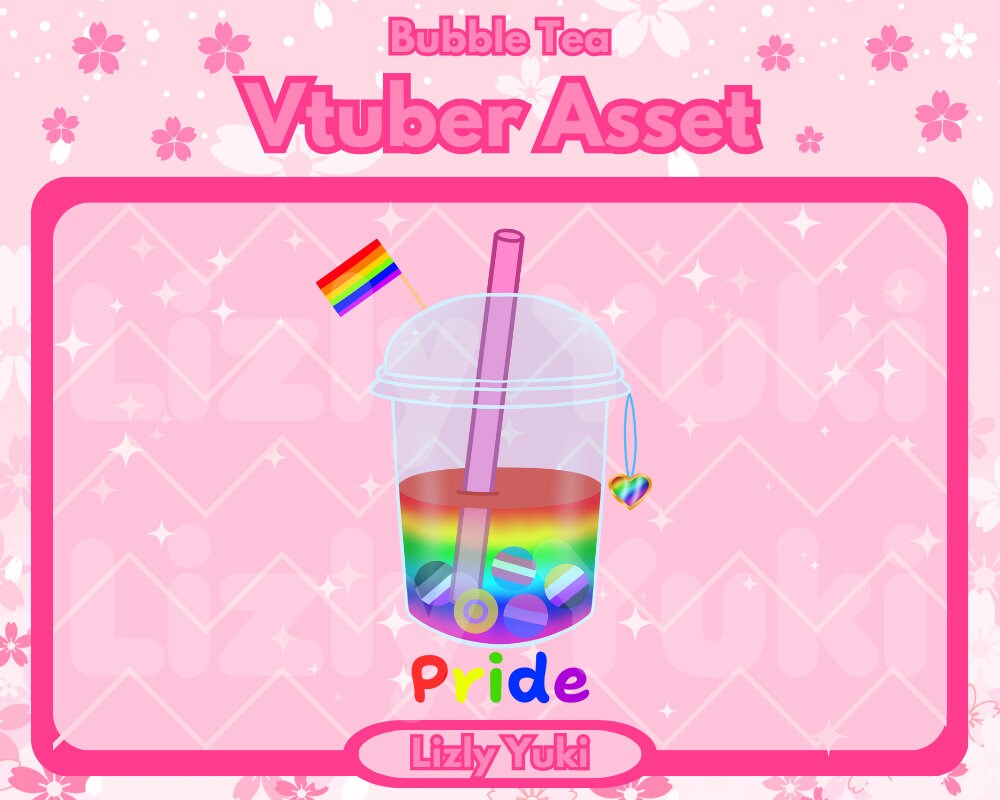 Pride Flavour Vtuber Boba Tea Kawaii Drinks Bubble Tea Vtube Studio ...