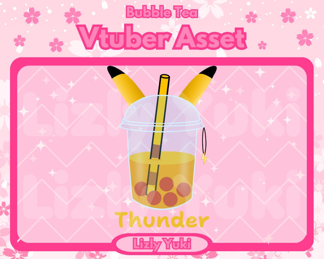 Thunder Flavour Vtuber Boba Tea Kawaii Drinks Bubble Tea Vtube Studio ...