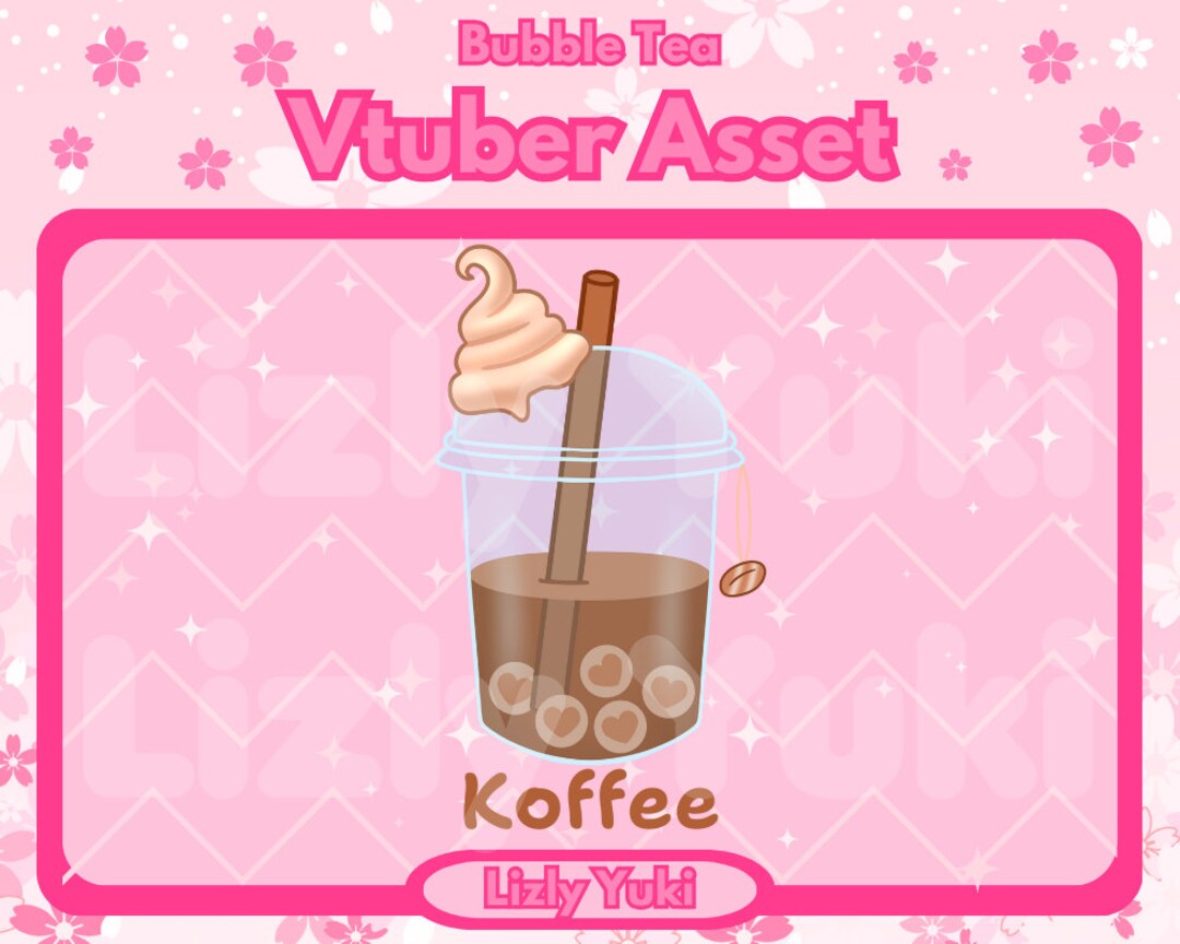 Creamy Coffee Flavour Vtuber Boba Tea Kawaii Drinks Bubble Tea Vtube ...