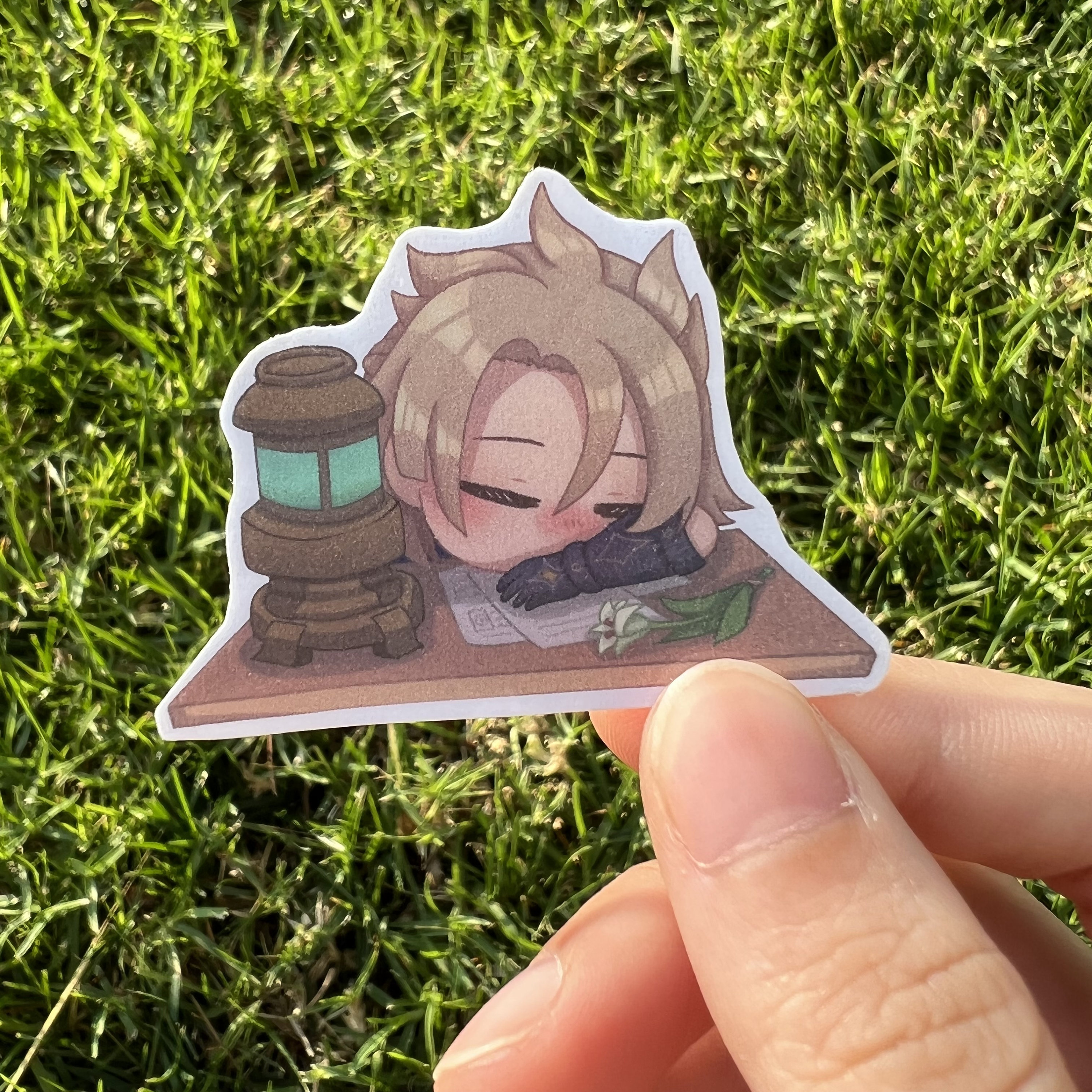 Chibi Albedo Sleeping and Chatting Glossy Paper Stickers - Etsy