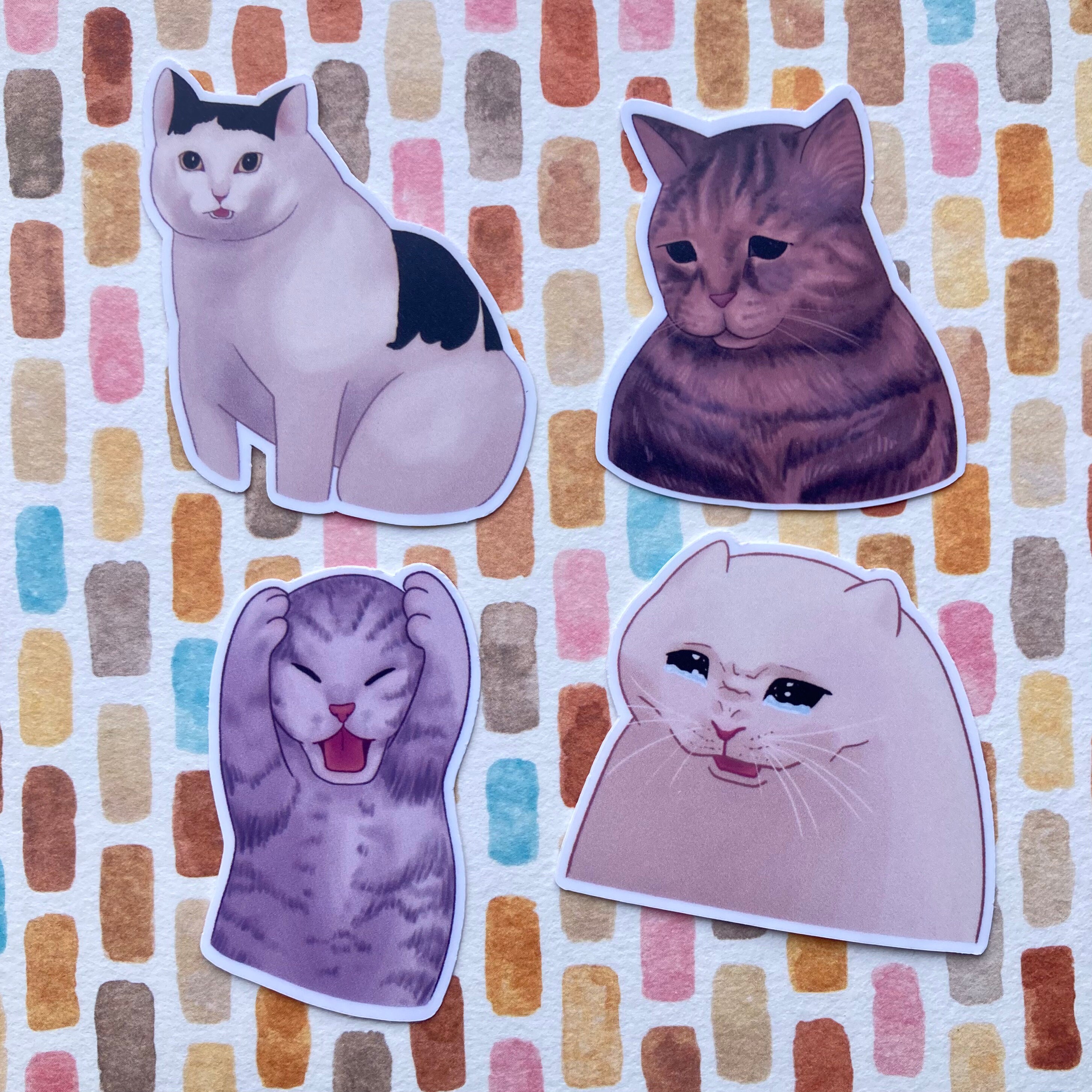 Cat Meme Sticker Set // Waterproof & Matte - Etsy