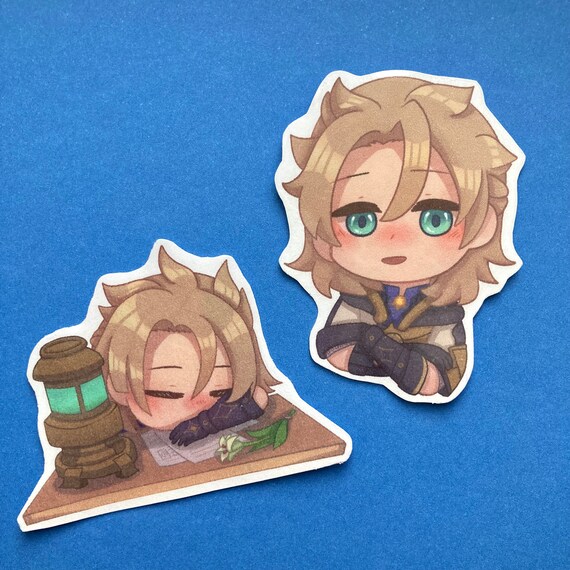 Chibi Albedo Sleeping and Chatting Glossy Paper Stickers | Etsy