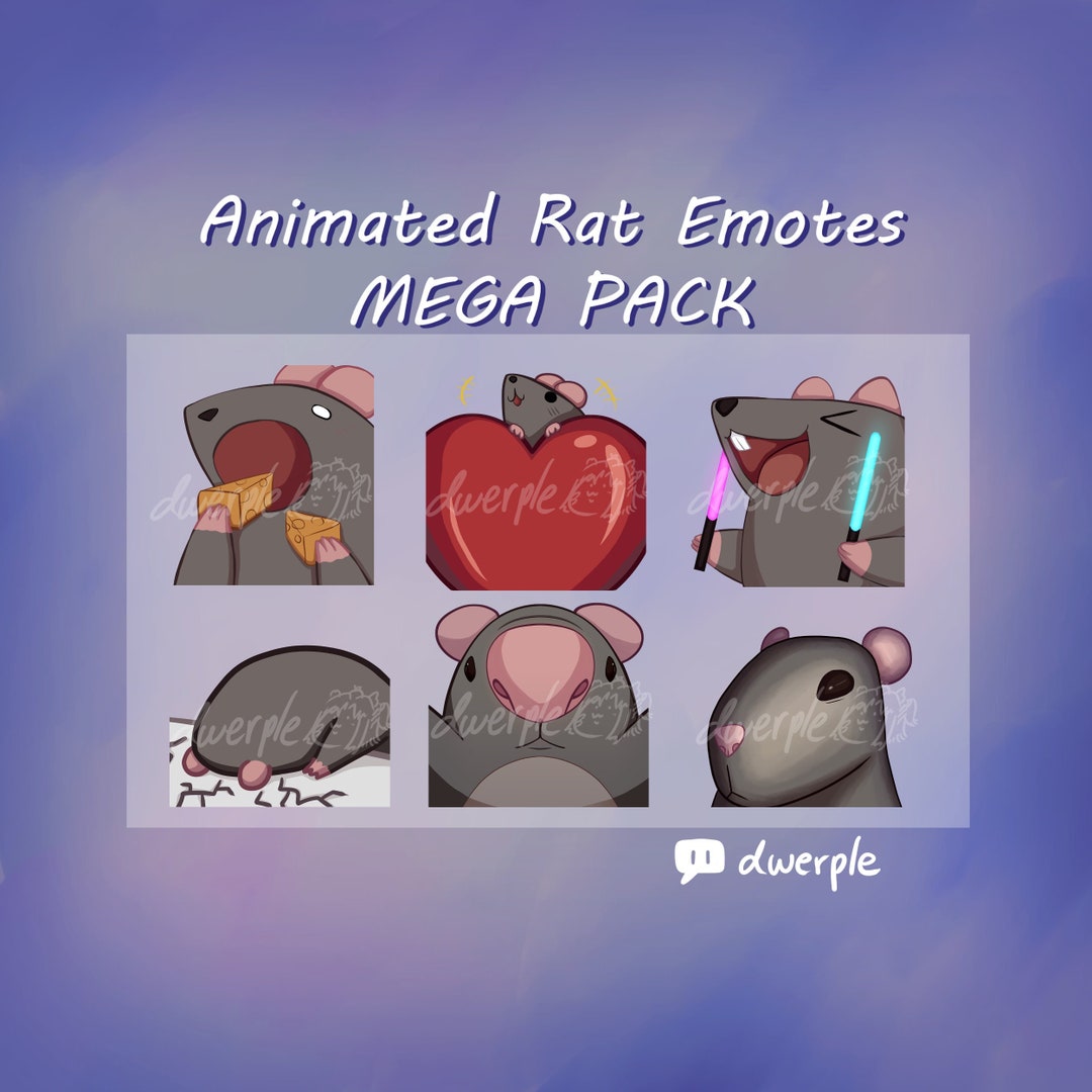 6 RAT ANIMATED EMOTES // Twitch, Youtube, Discord Animated Emotes - Etsy