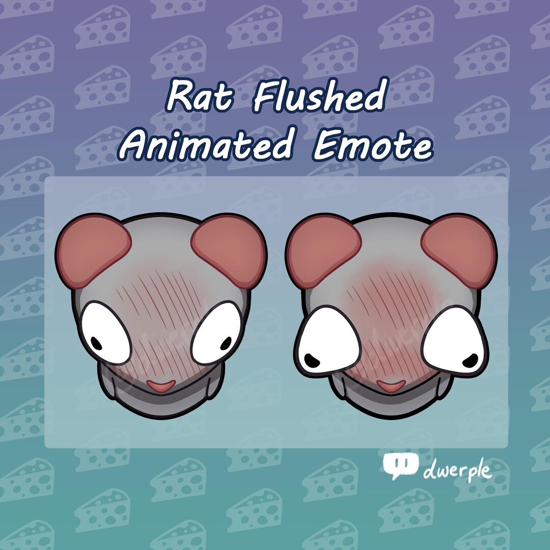 Rat Flushed Emote // Twitch, Youtube, Discord Animated Emote - Etsy