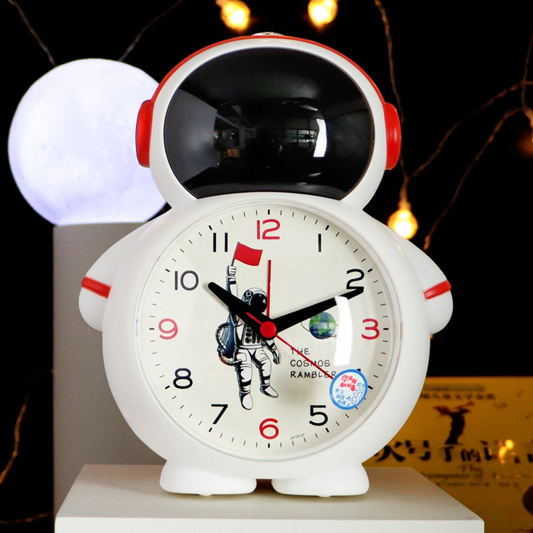 Astronaut Clock Silent Desk Alarm Clock Decorative Clock Etsy