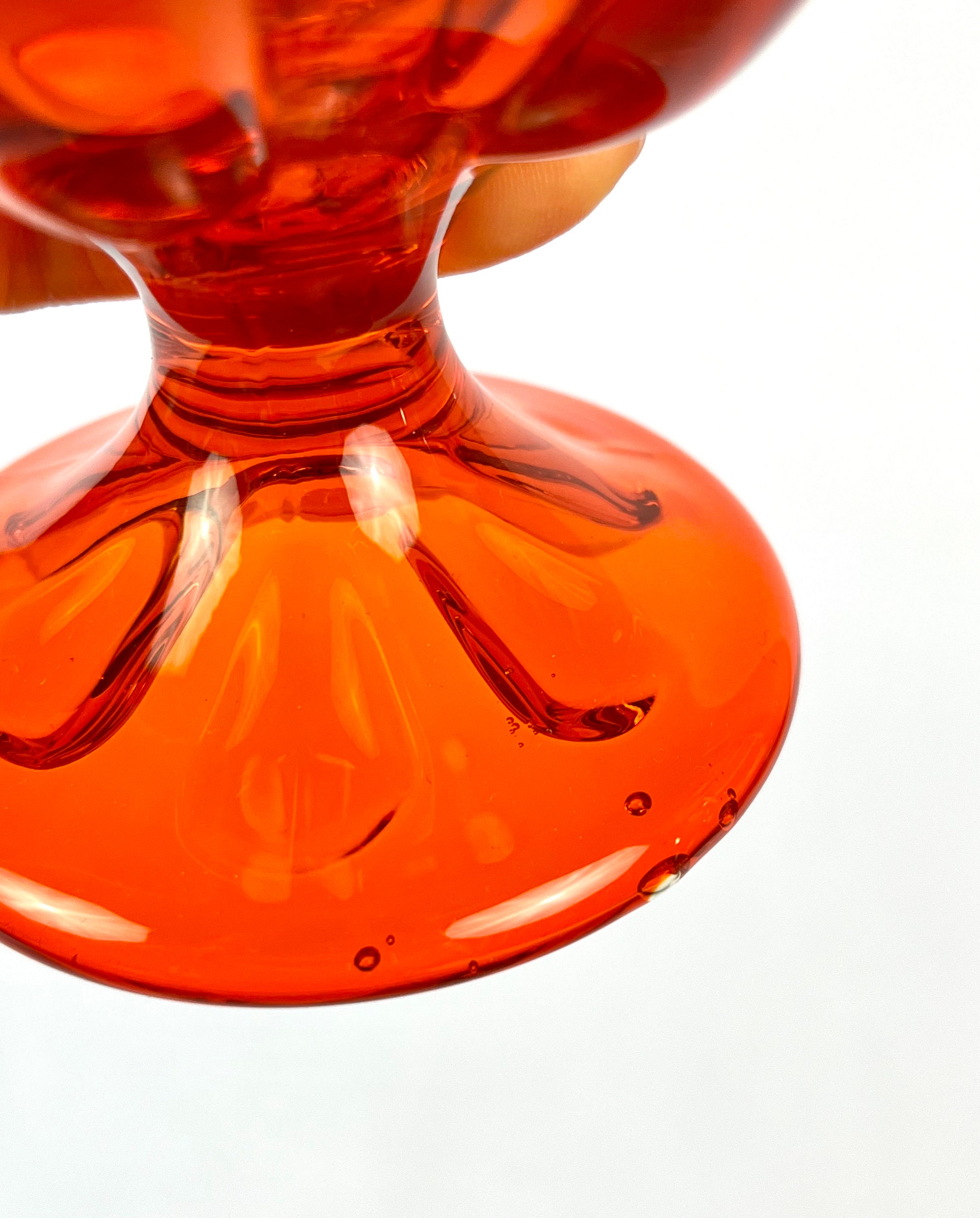 1960s Viking Art Glass 6 Petal Persimmon Orange Footed Glass - Etsy