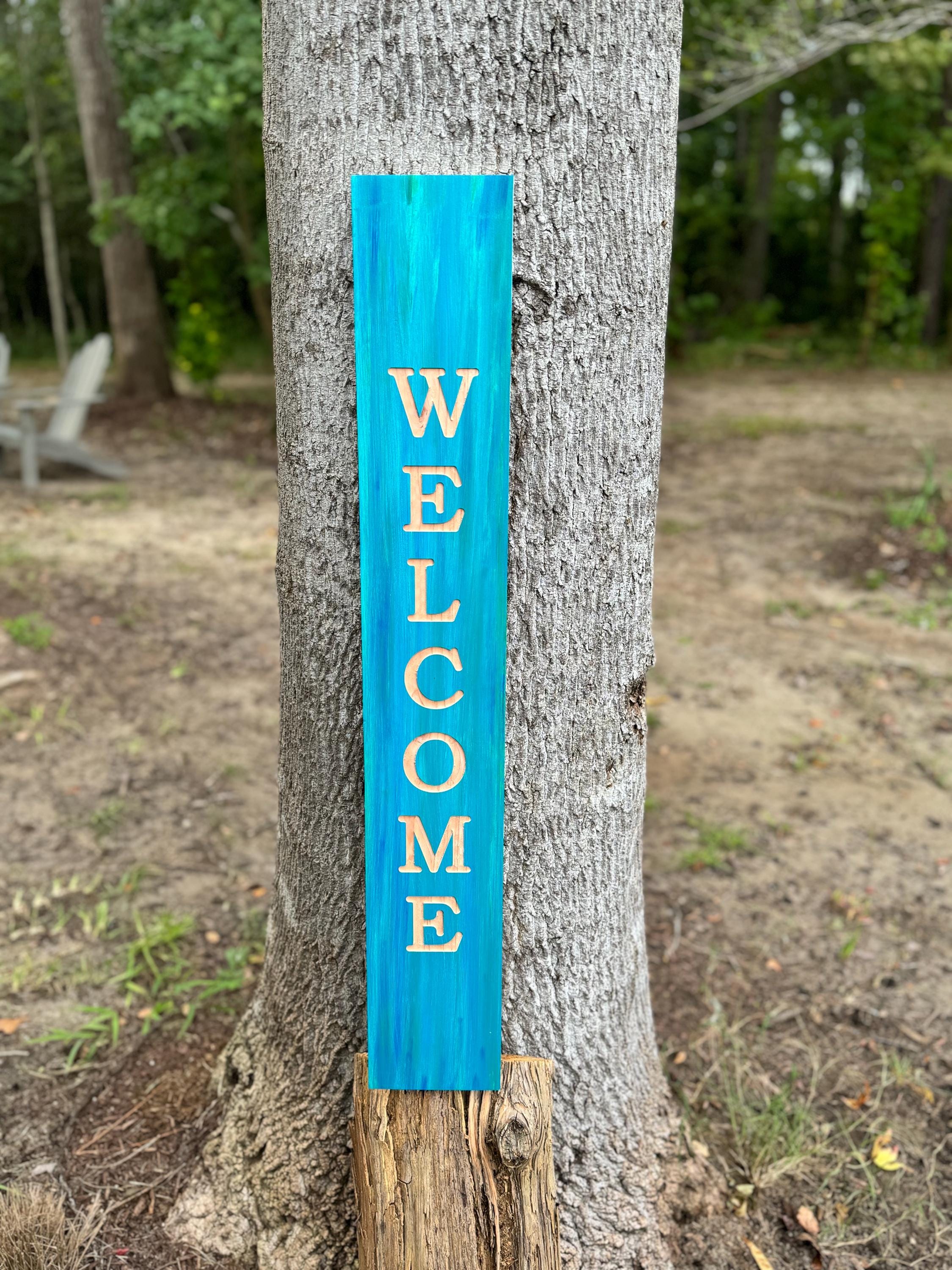 Wood Carved Welcome Sign - Etsy