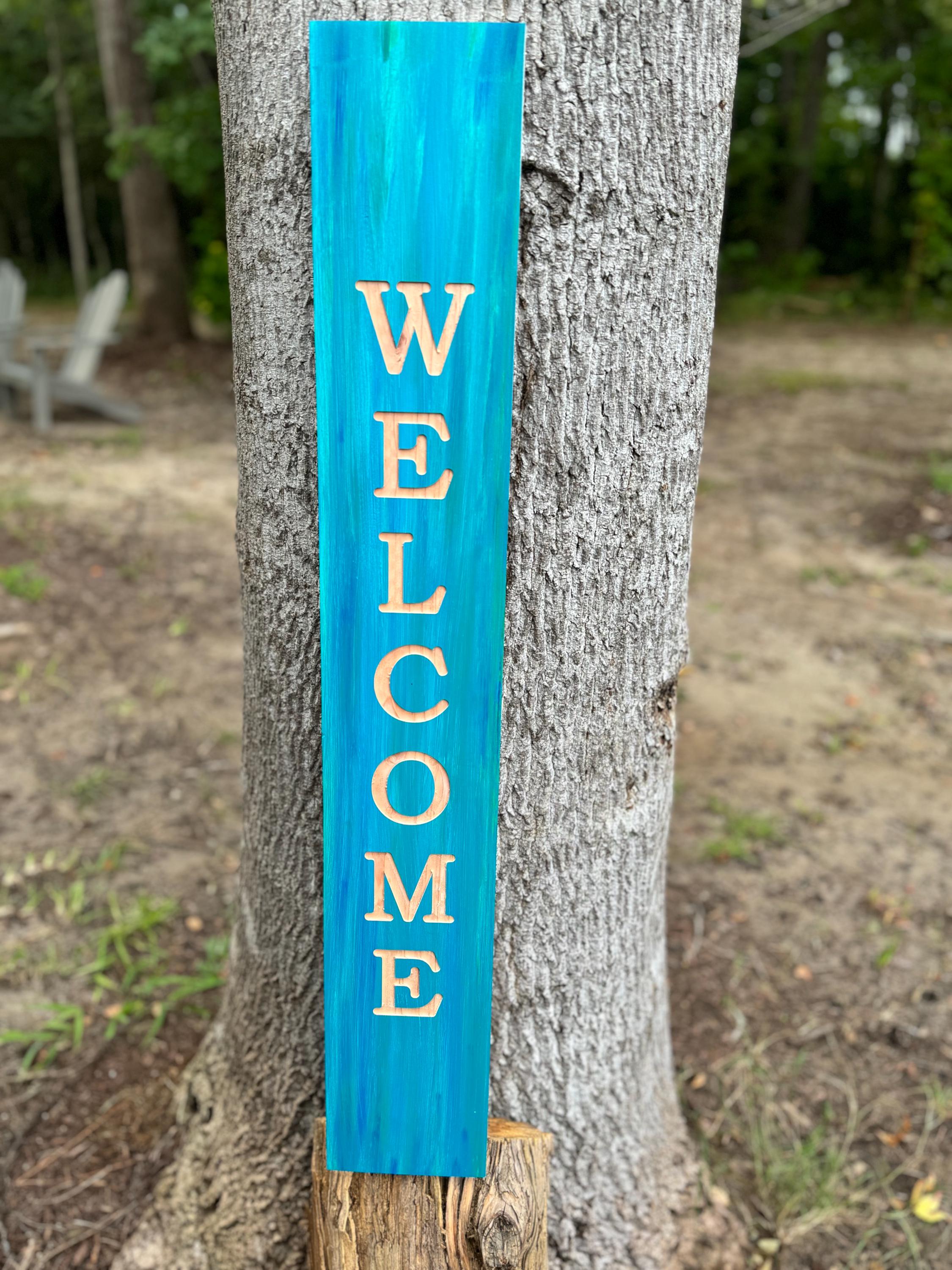 Wood Carved Welcome Sign - Etsy