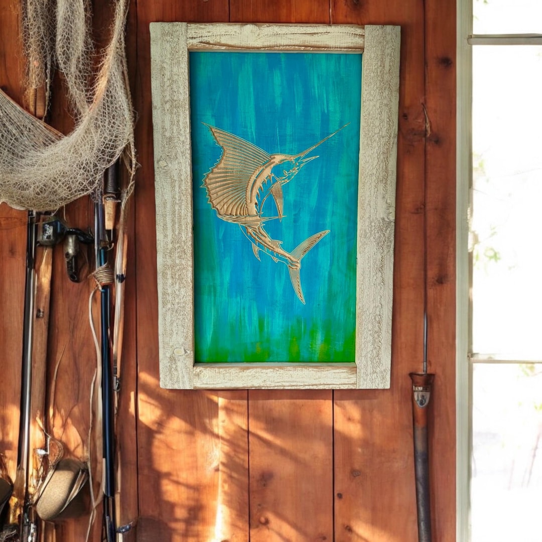 Hand Painted Sailfish and Carved Wall Art - Etsy