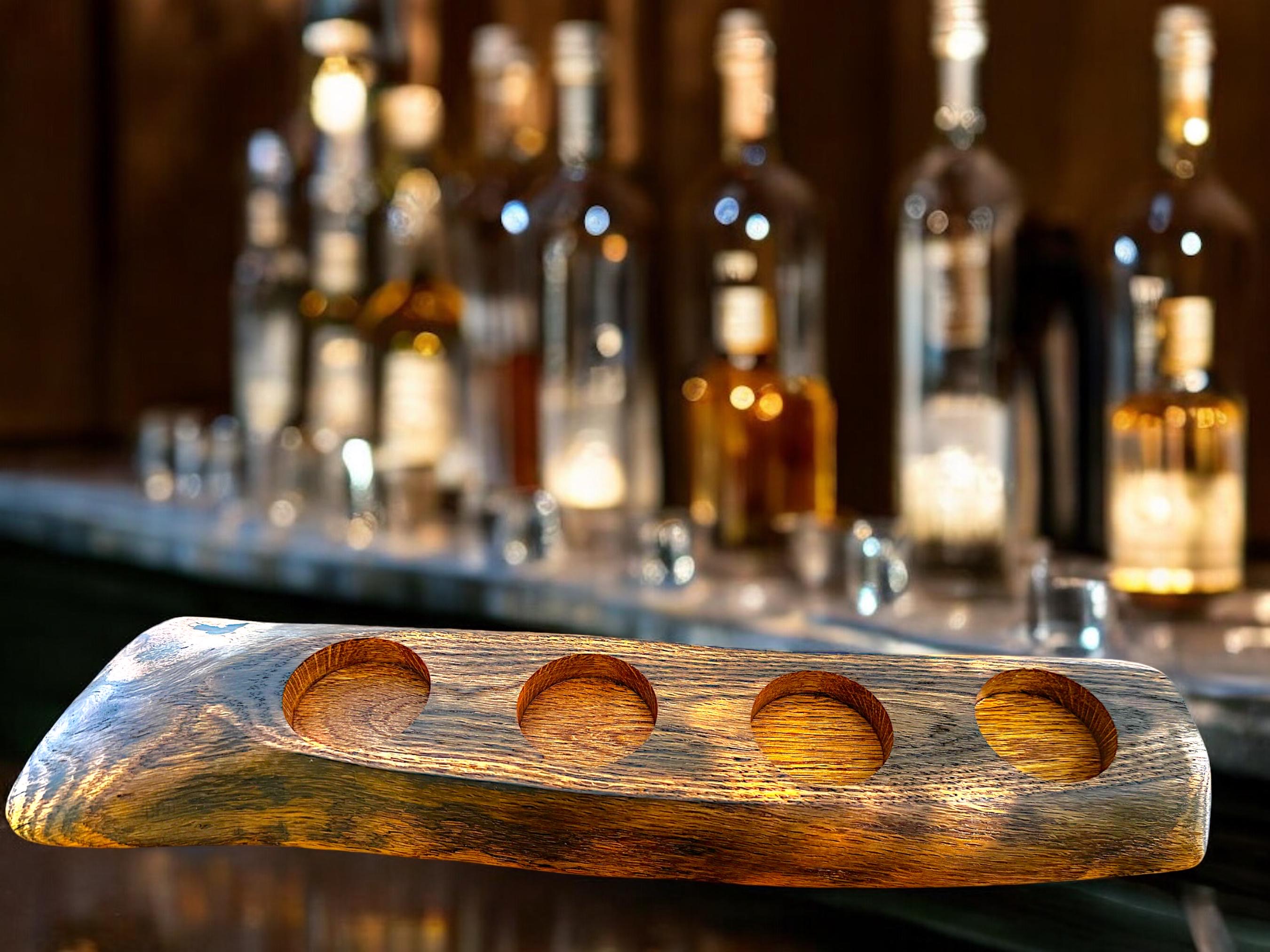 Live Edge Oak Flight Board for Shot Glasses - Etsy