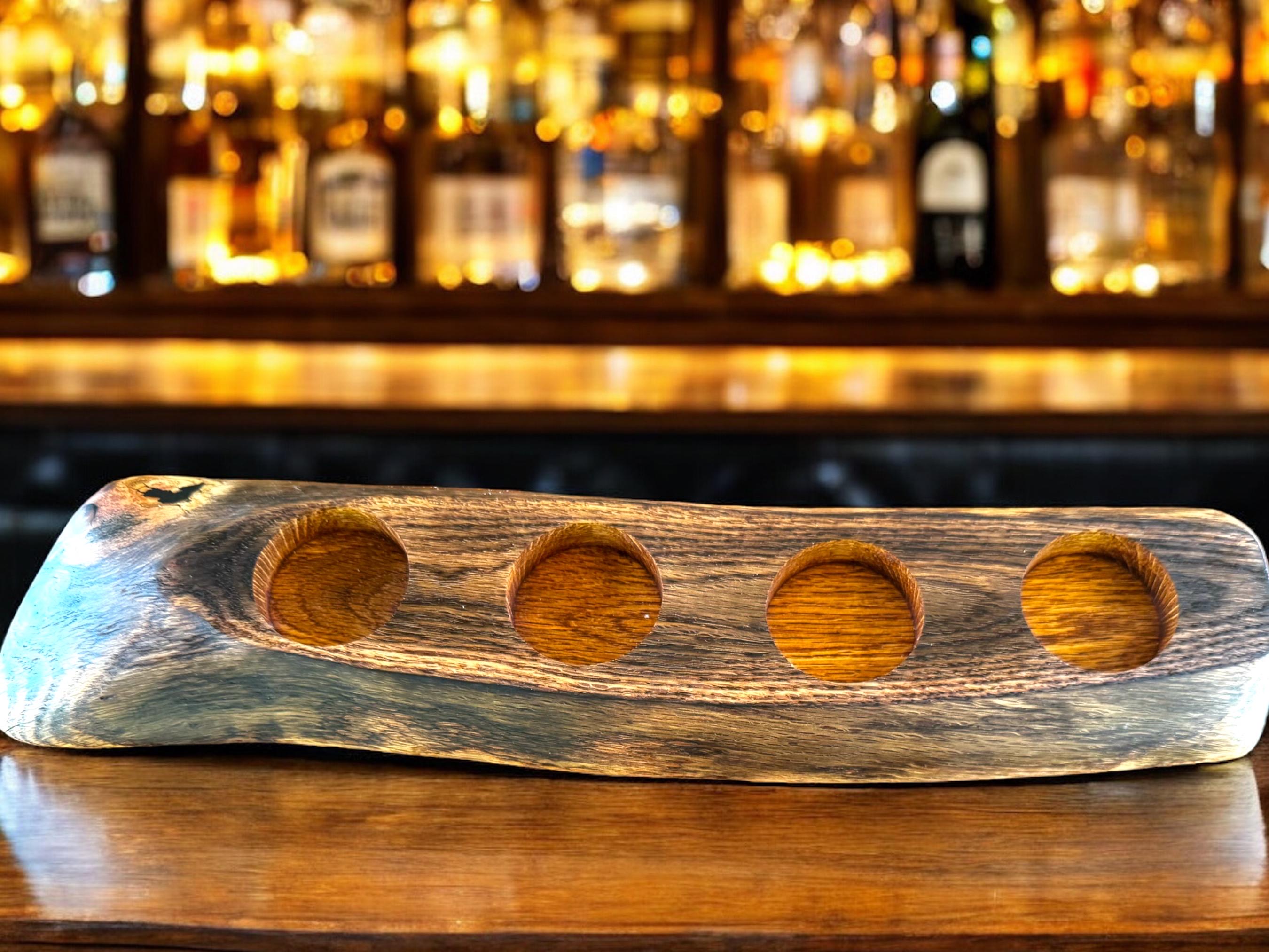 Live Edge Oak Flight Board for Shot Glasses - Etsy