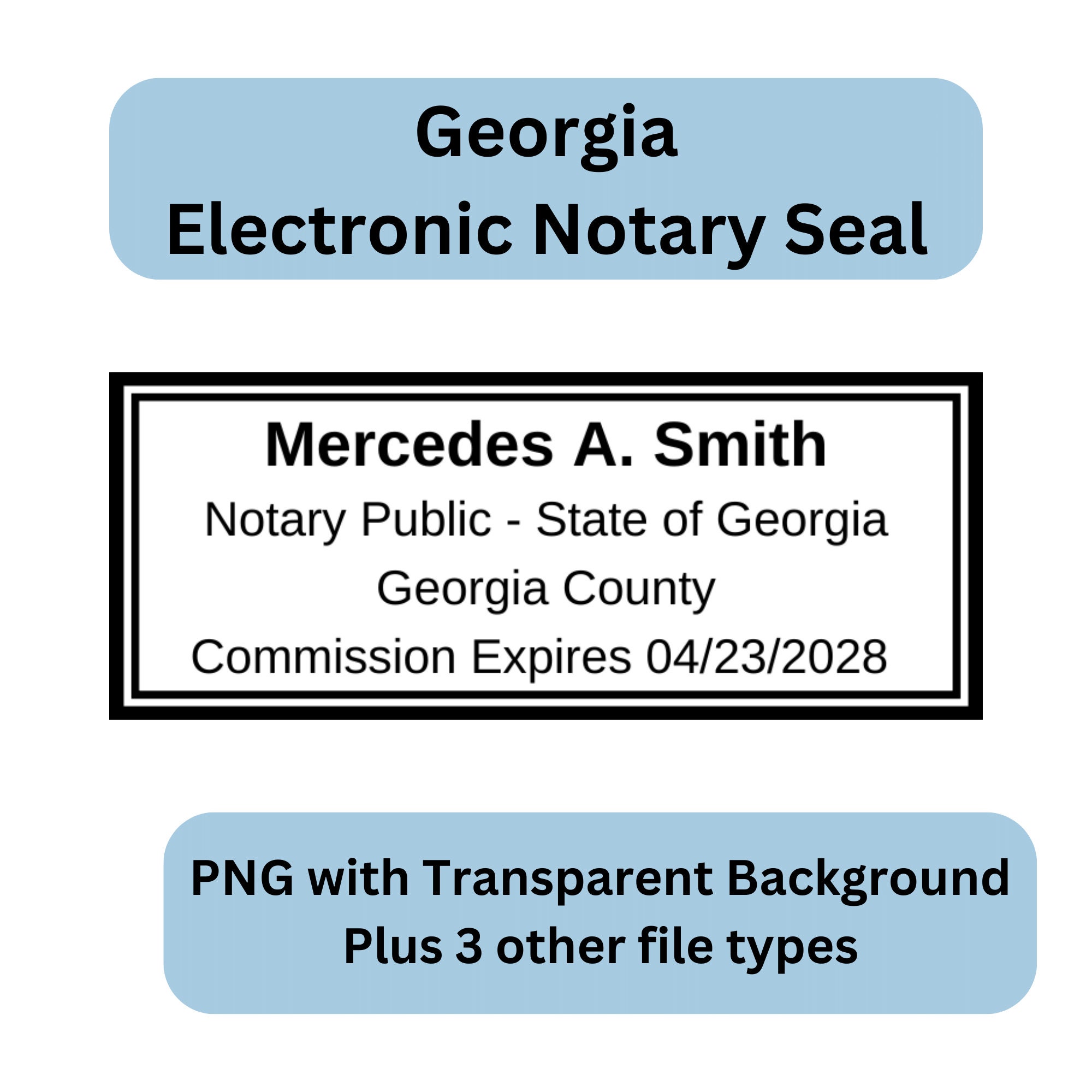 Georgia Electronic Notary Public Seal, Digital Notary Stamp, Lined ...