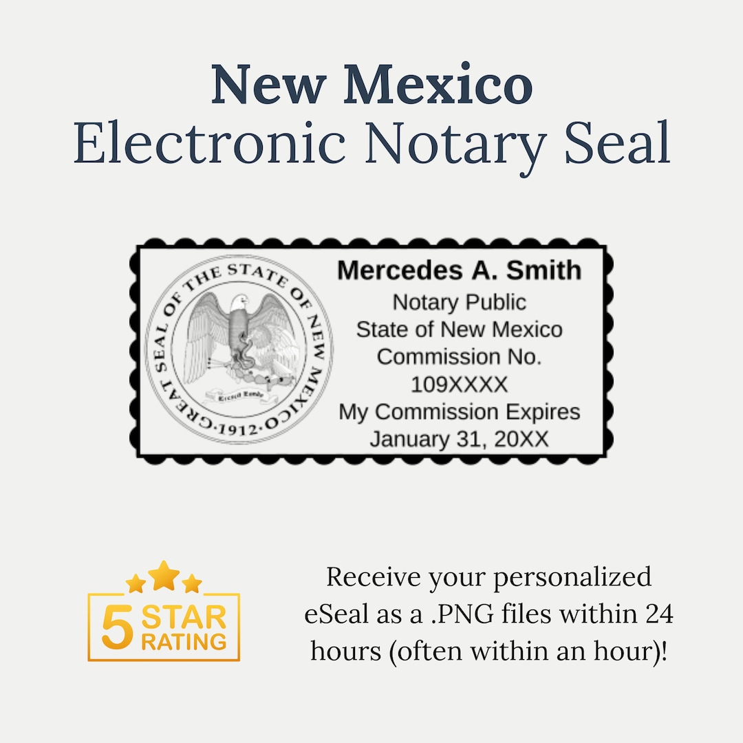 New Mexico Electronic Notary Public Seal, Digital Notary Public Stamp ...