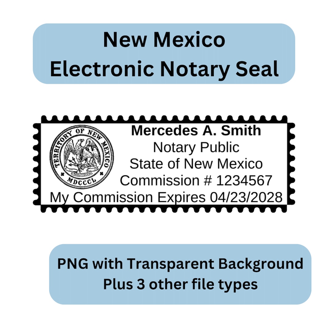 New Mexico Electronic Notary Public Seal, Digital Notary Public Stamp ...