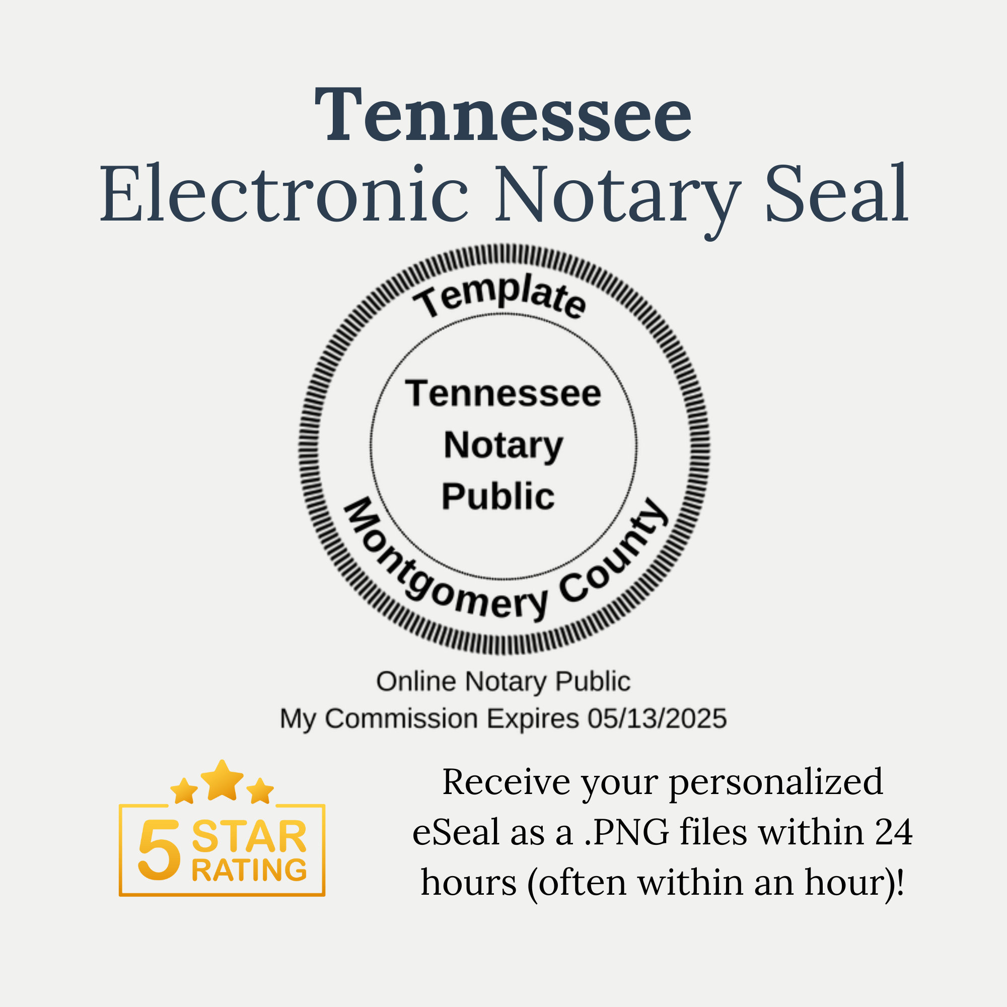 Tennessee Electronic Notary Public Seal, Digital Notary Stamp, Round - Etsy