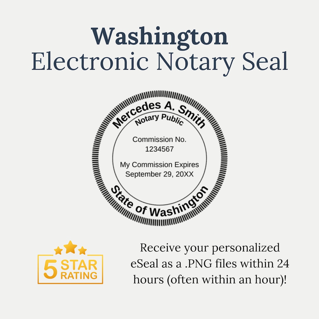 Washington Notary Public Eseal – Serrated Round | Digital Notary Stamp ...