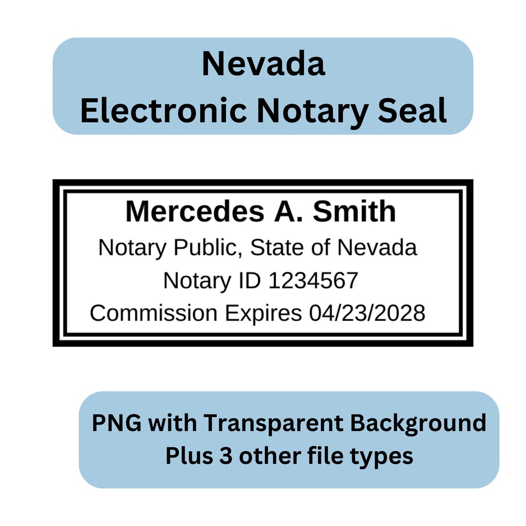 Nevada Electronic Notary Public Seal, Digital Notary Public Stamp ...