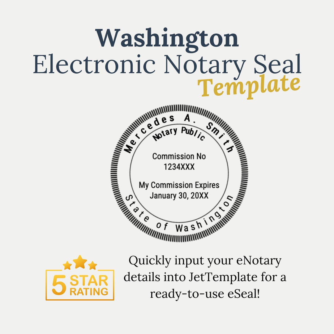 Washington Digital Notary PNG, E Notary Seal, Online Notary Stamp ...