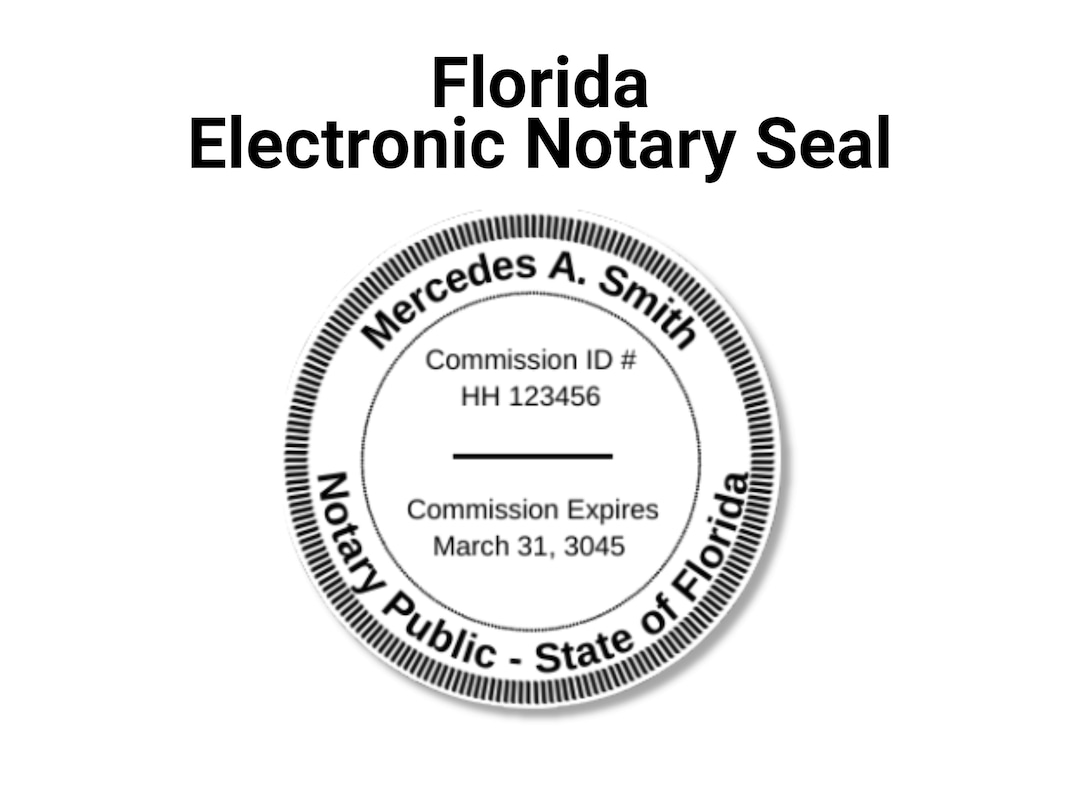 Electronic Notary Seal for Florida Serrated Circle Made-for-you - Etsy