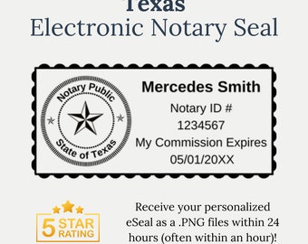 Texas Digital Notary Stamp - Etsy