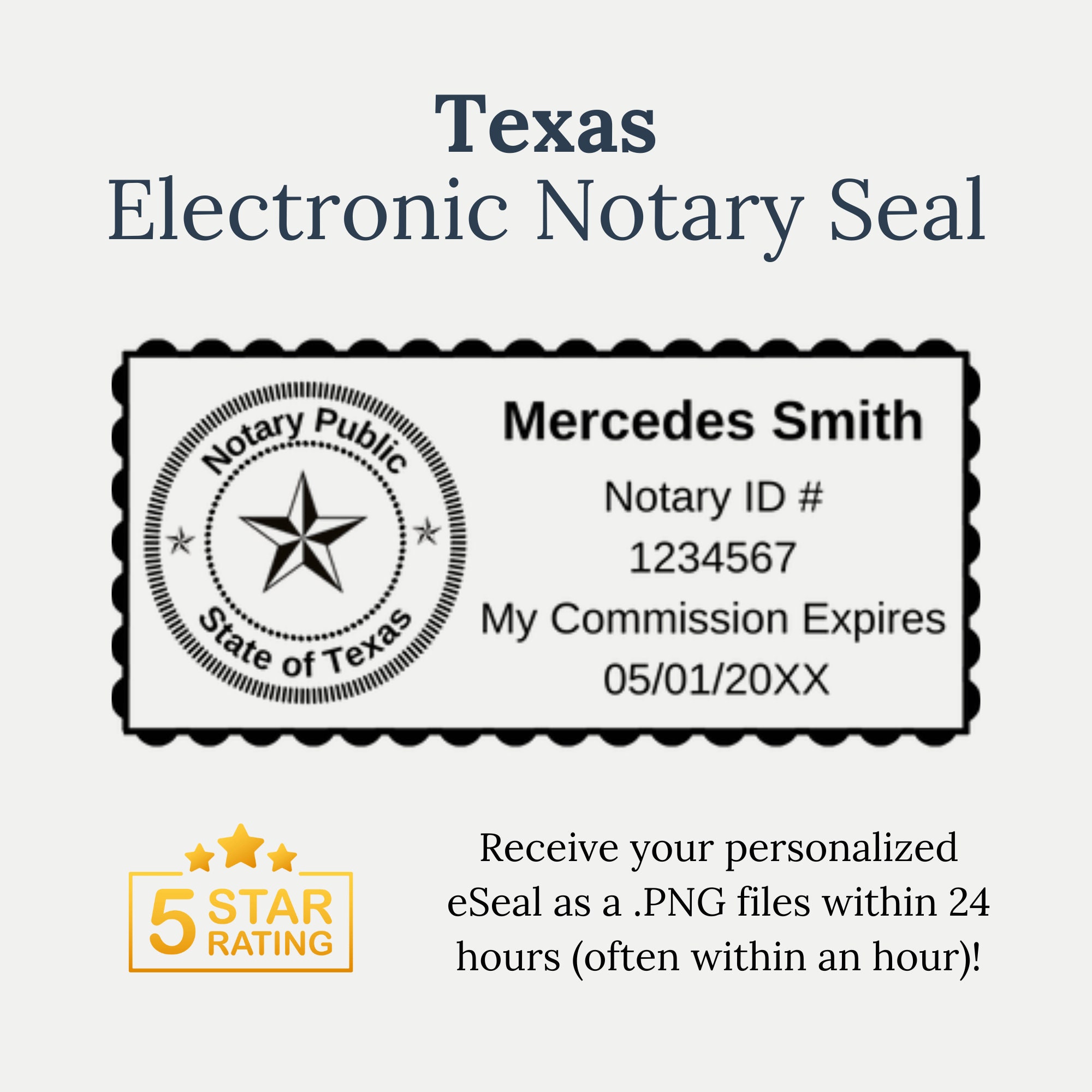 Texas Enotary Seal, Electronic Notary Stamp, Digital Seal, Milled ...