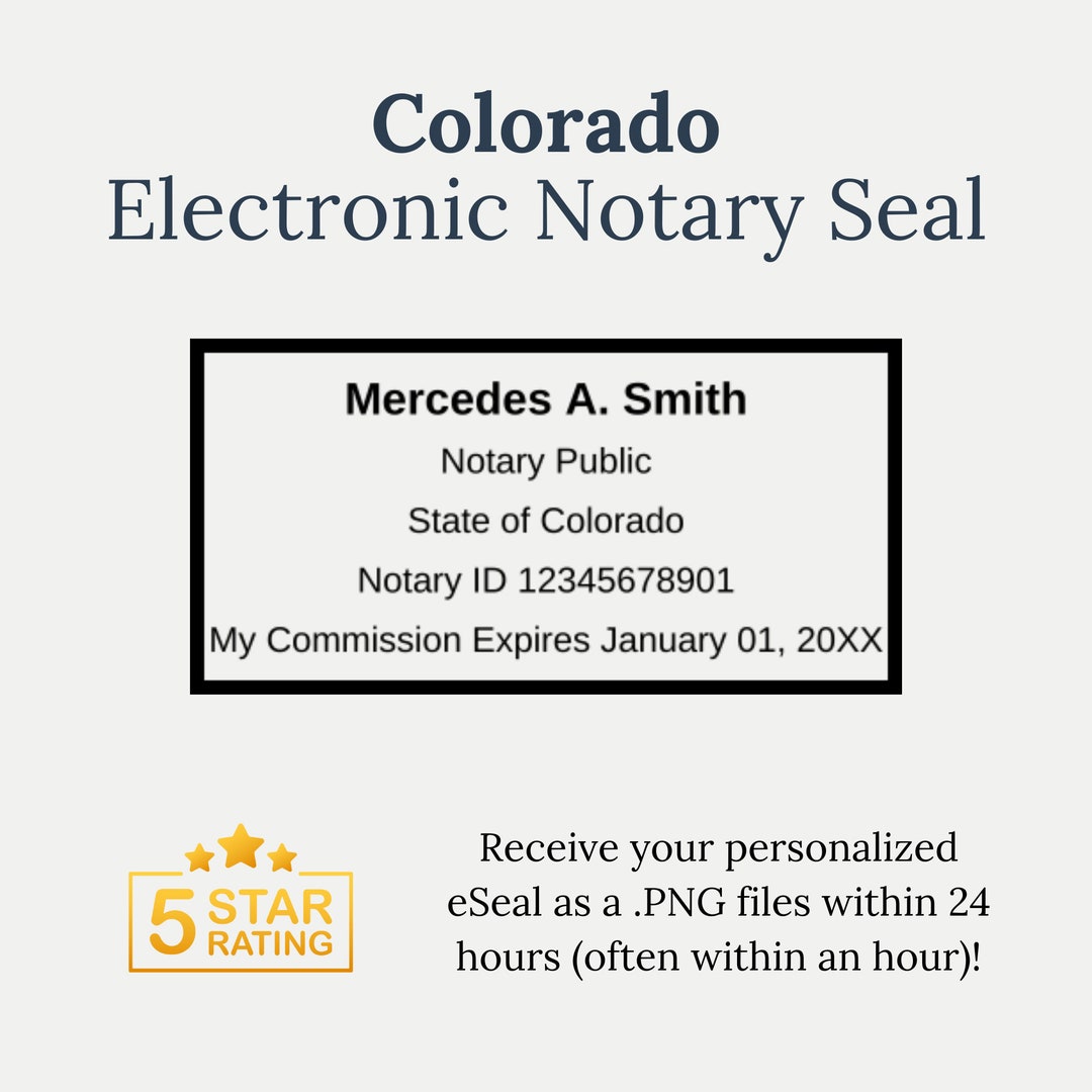 Colorado Electronic Notary Public Seal, Digital Notary Stamp - Etsy