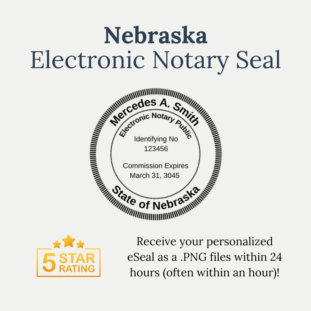 Nebraska Electronic Notary Public Seal, Digital Notary Stamp, Round - Etsy
