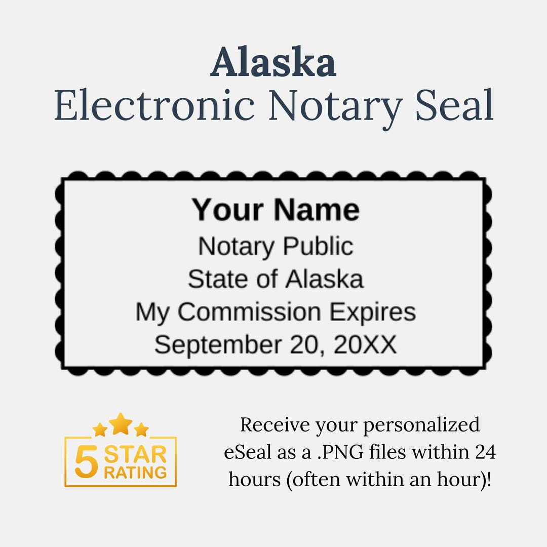 Electronic Notary Seal for Alaska | Milled Rectangle | Made-for-you - Etsy