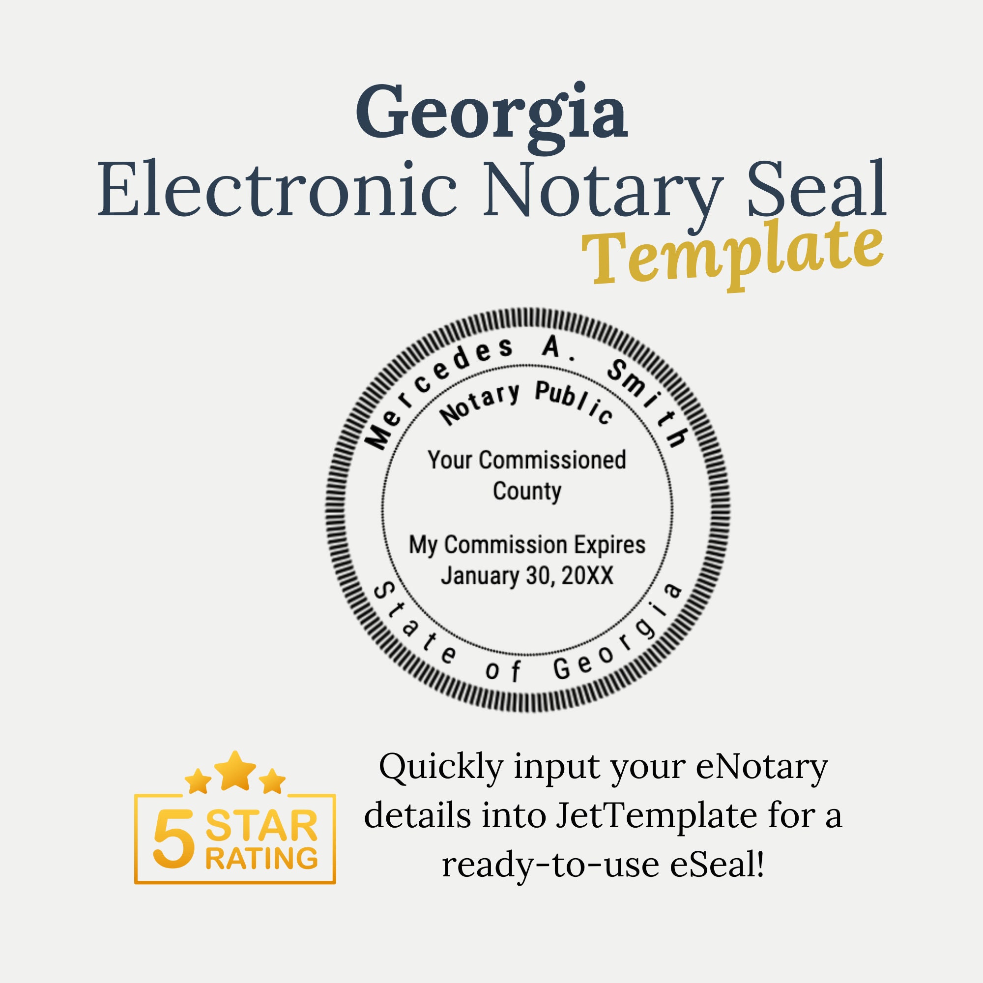 Georgia Electronic Notary PNG, Notary Stamp Template, RON Notary Seal ...