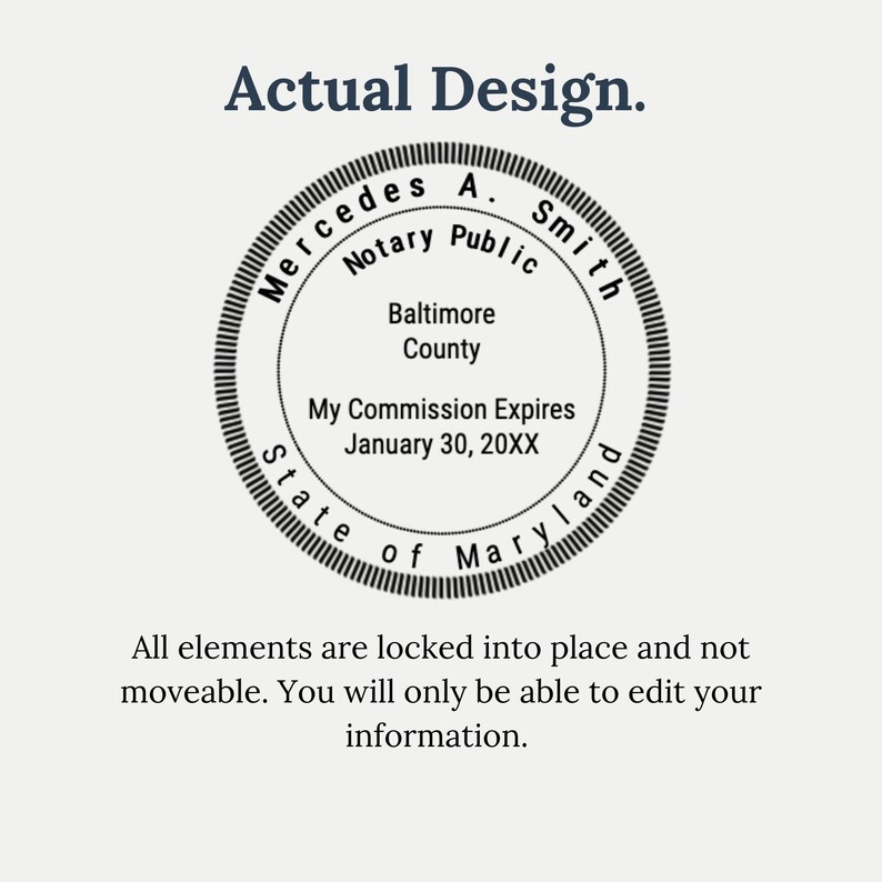 Maryland E Notary Template, Notary Stamp PNG, Editable Online Notary ...