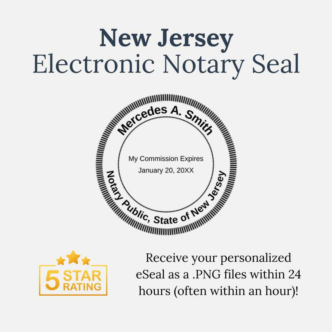 New Jersey Electronic Notary Public Seal, Digital Notary Public Stamp ...
