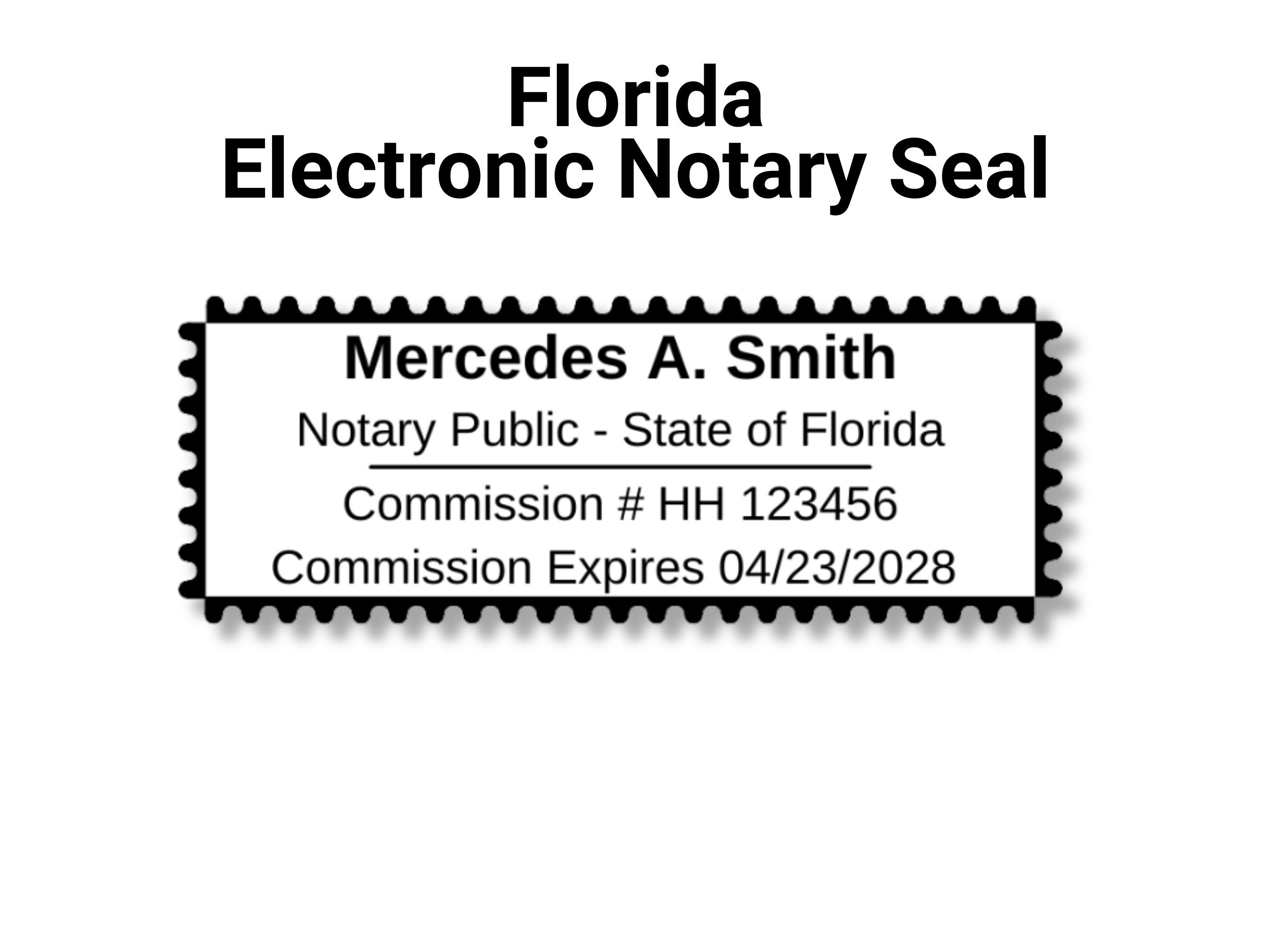 Electronic Notary Seal for Florida Milled Rectangle Made-for-you - Etsy