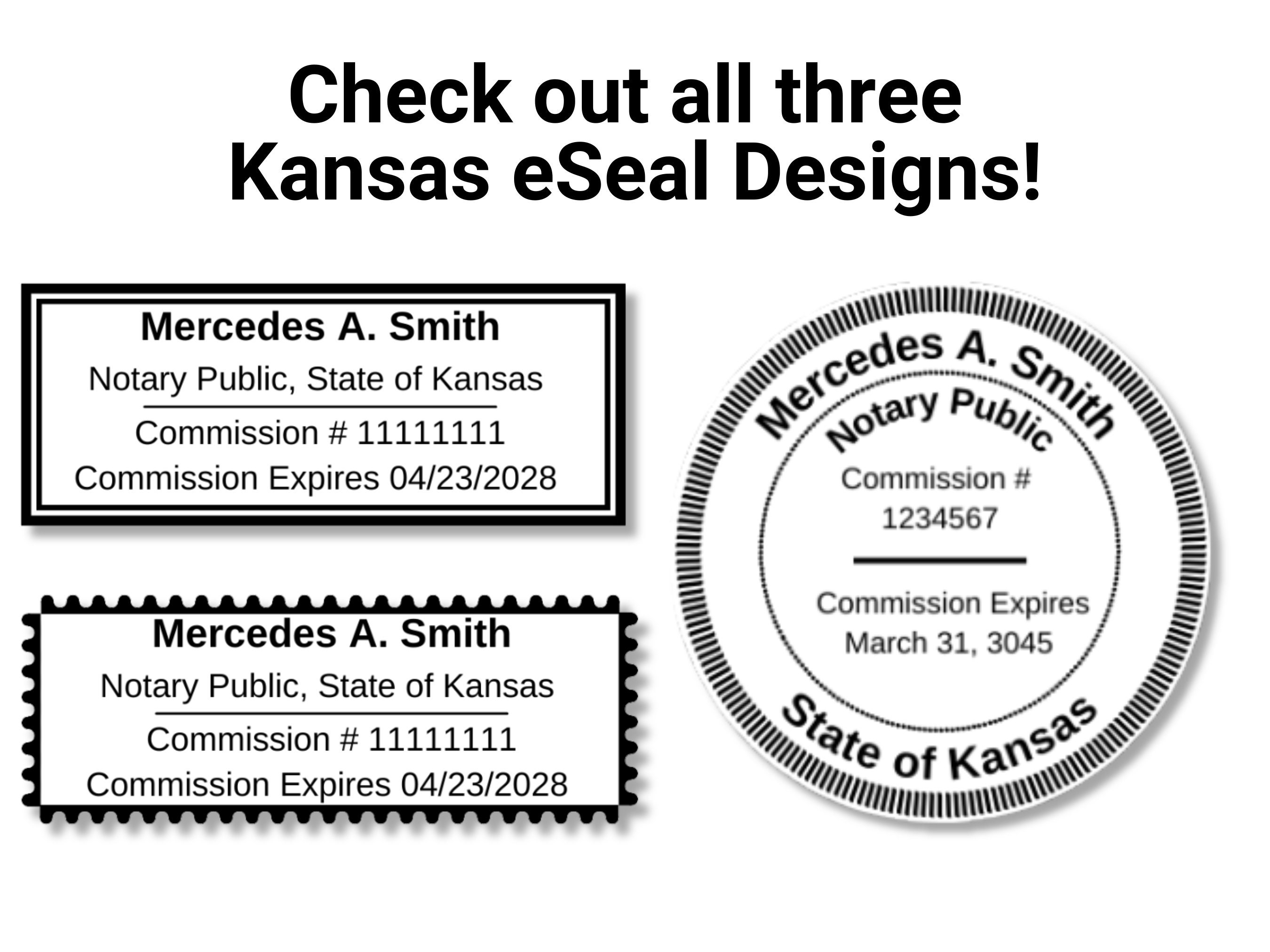 Kansas Electronic Notary Public Seal, Digital Notary Stamp, Milled ...