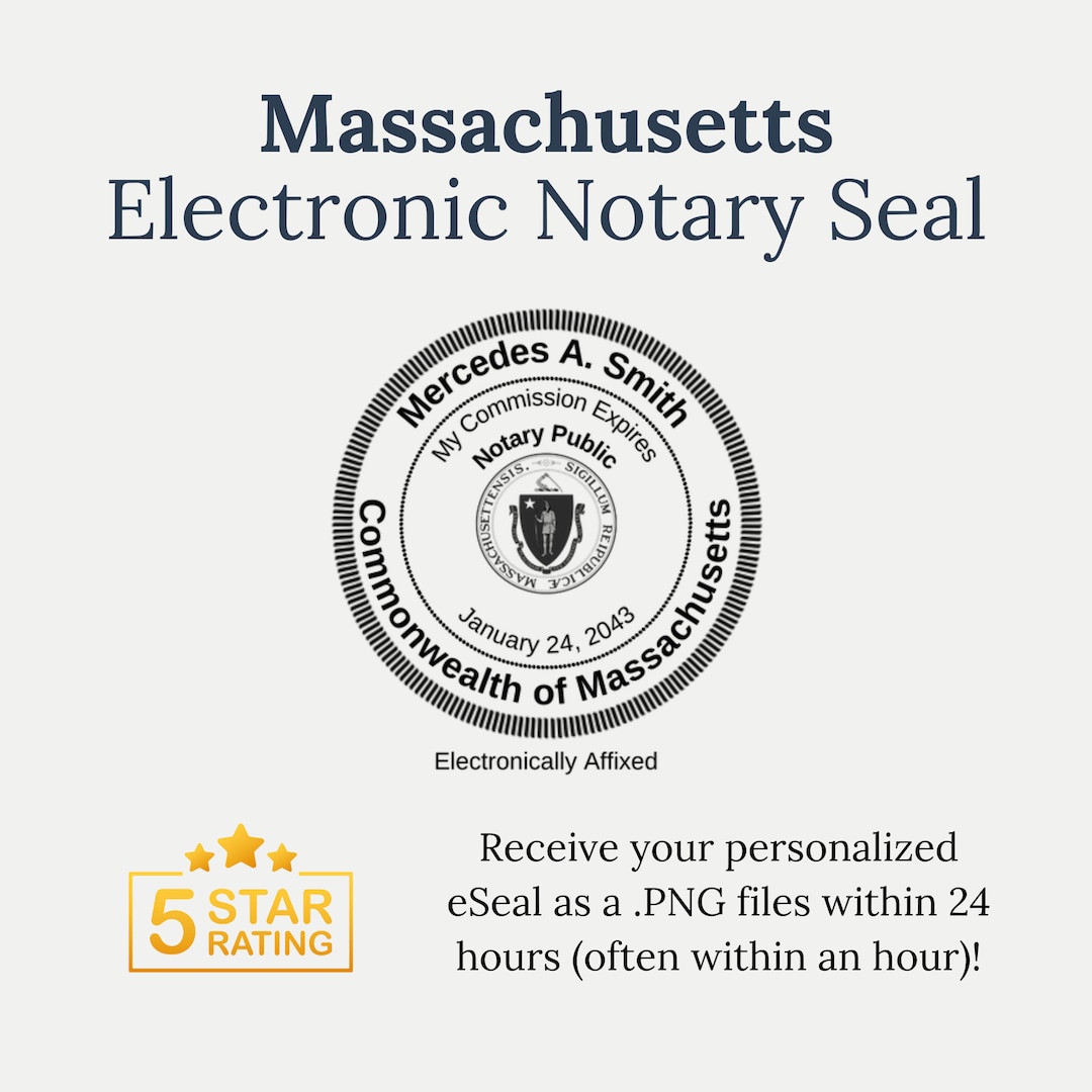 Massachusetts Notary Public Eseal – Serrated Round | Digital Notary ...