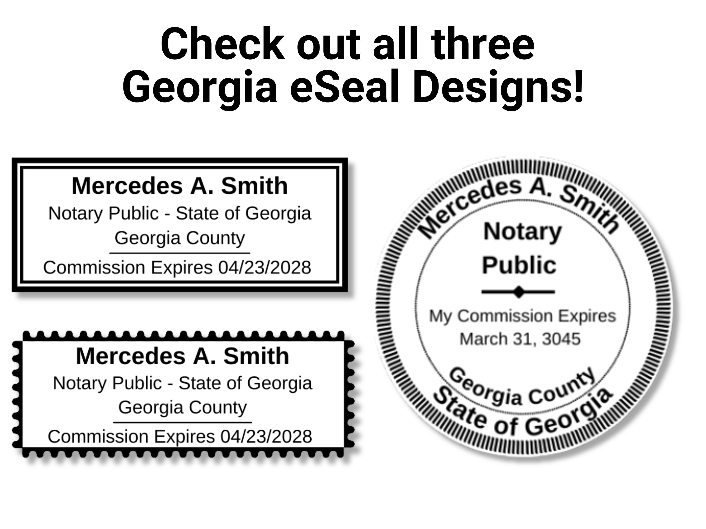Georgia Electronic Notary Public Seal, Digital Notary Stamp, Lined ...
