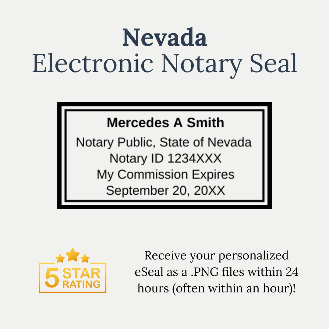 Nevada Electronic Notary Public Seal, Digital Notary Public Stamp ...