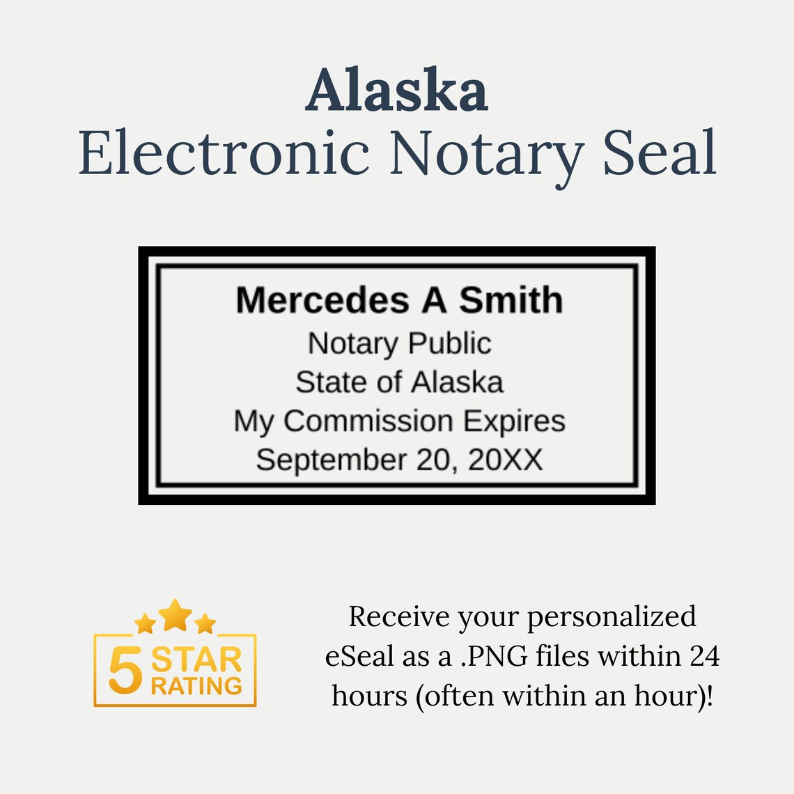 Alaska Electronic Notary Public Seal, Digital Notary Stamp, Lined ...