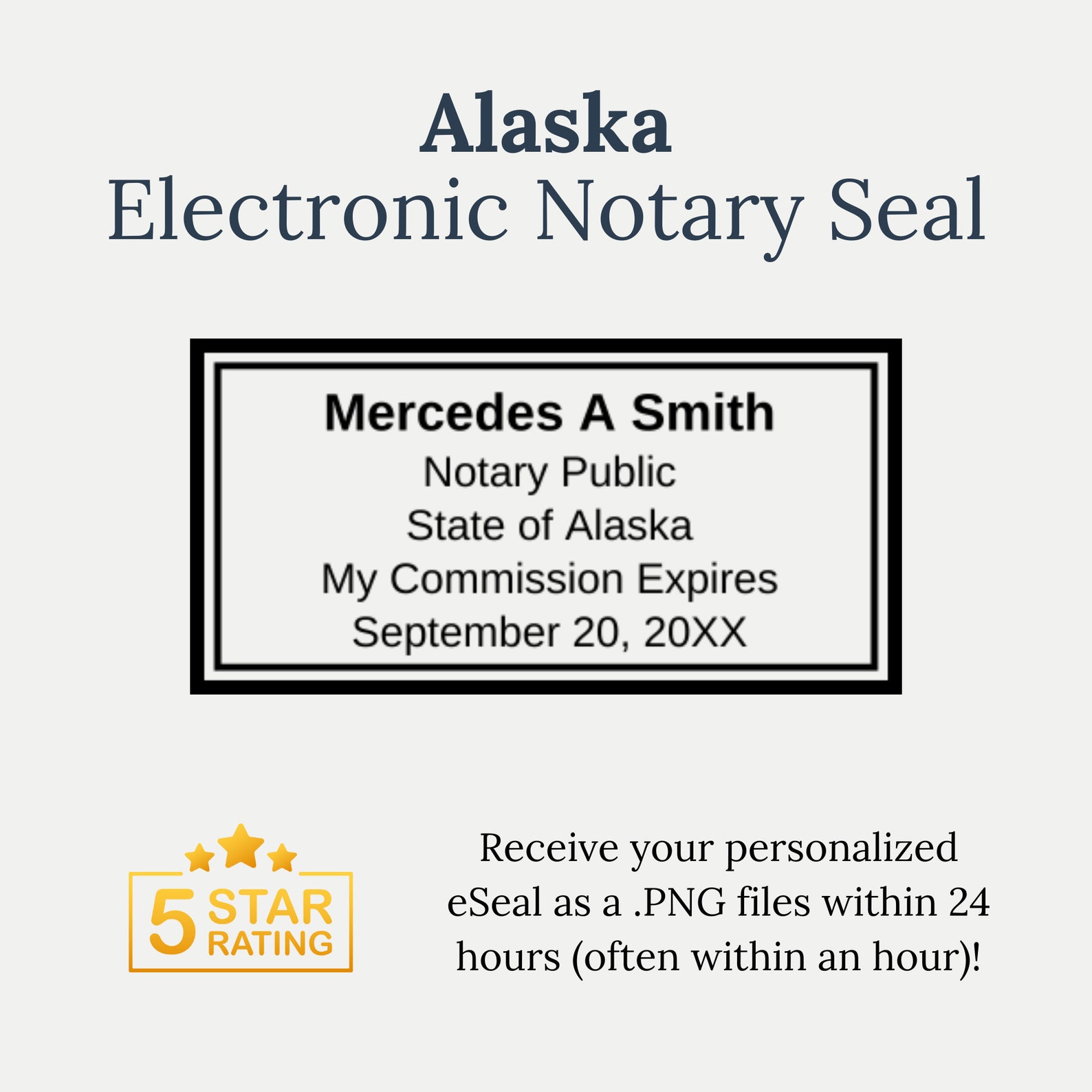 Alaska Electronic Notary Public Seal, Digital Notary Stamp, Lined ...