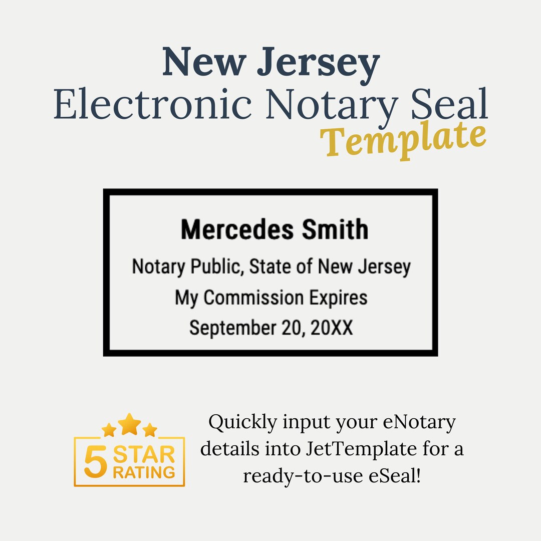 New Jersey Digital Notary PNG, E Notary Seal, Online Notary Stamp ...