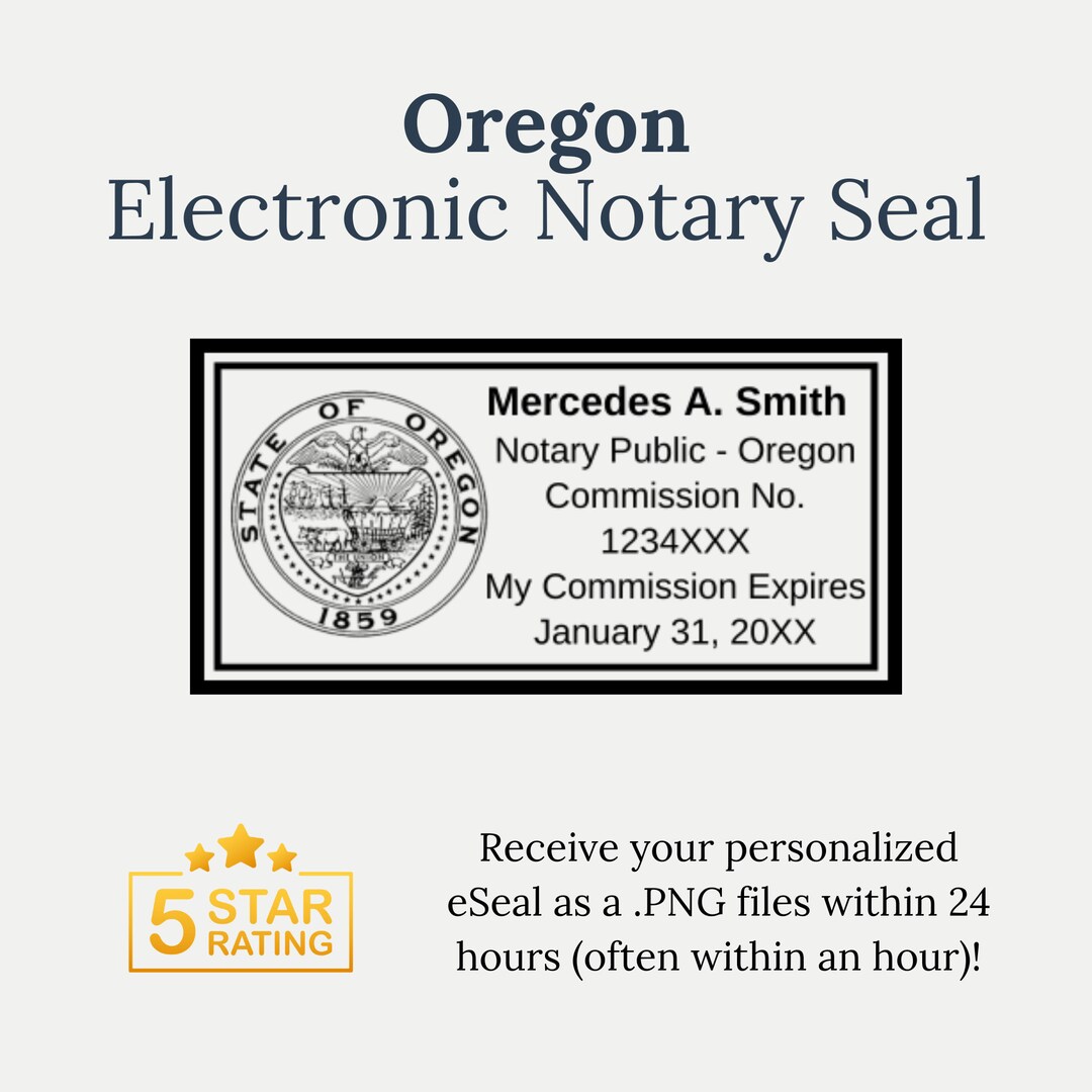 Oregon Electronic Notary Seal – Lined Rectangle | Ron-approved Enotary ...