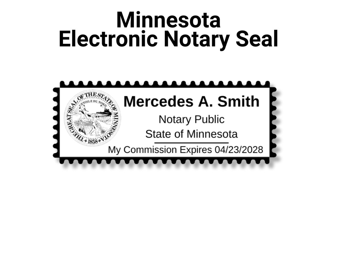 Electronic Minnesota Notary Public Seal Eseal Electronic - Etsy