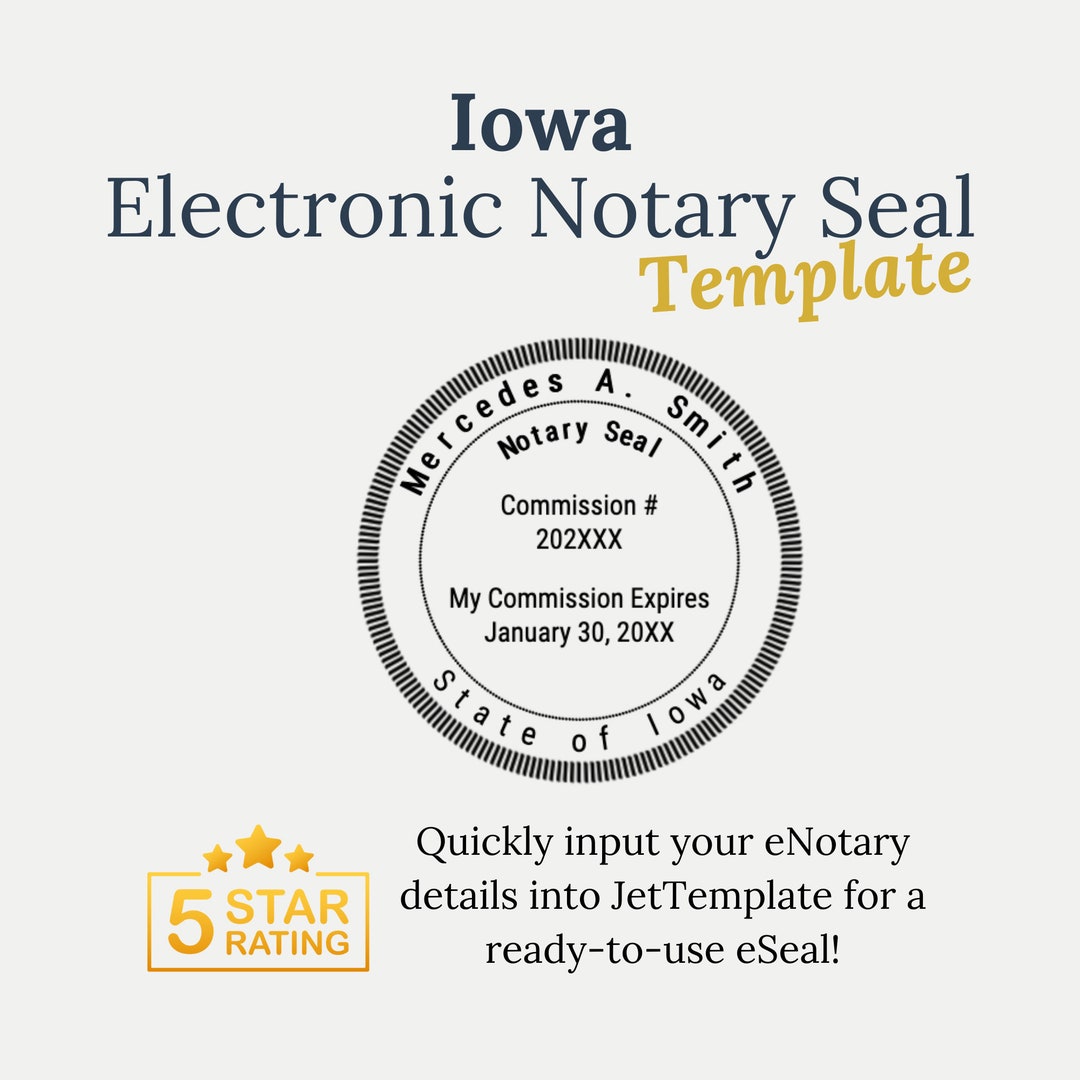 Iowa Digital Notary PNG, E Notary Seal, Online Notary Stamp Template ...