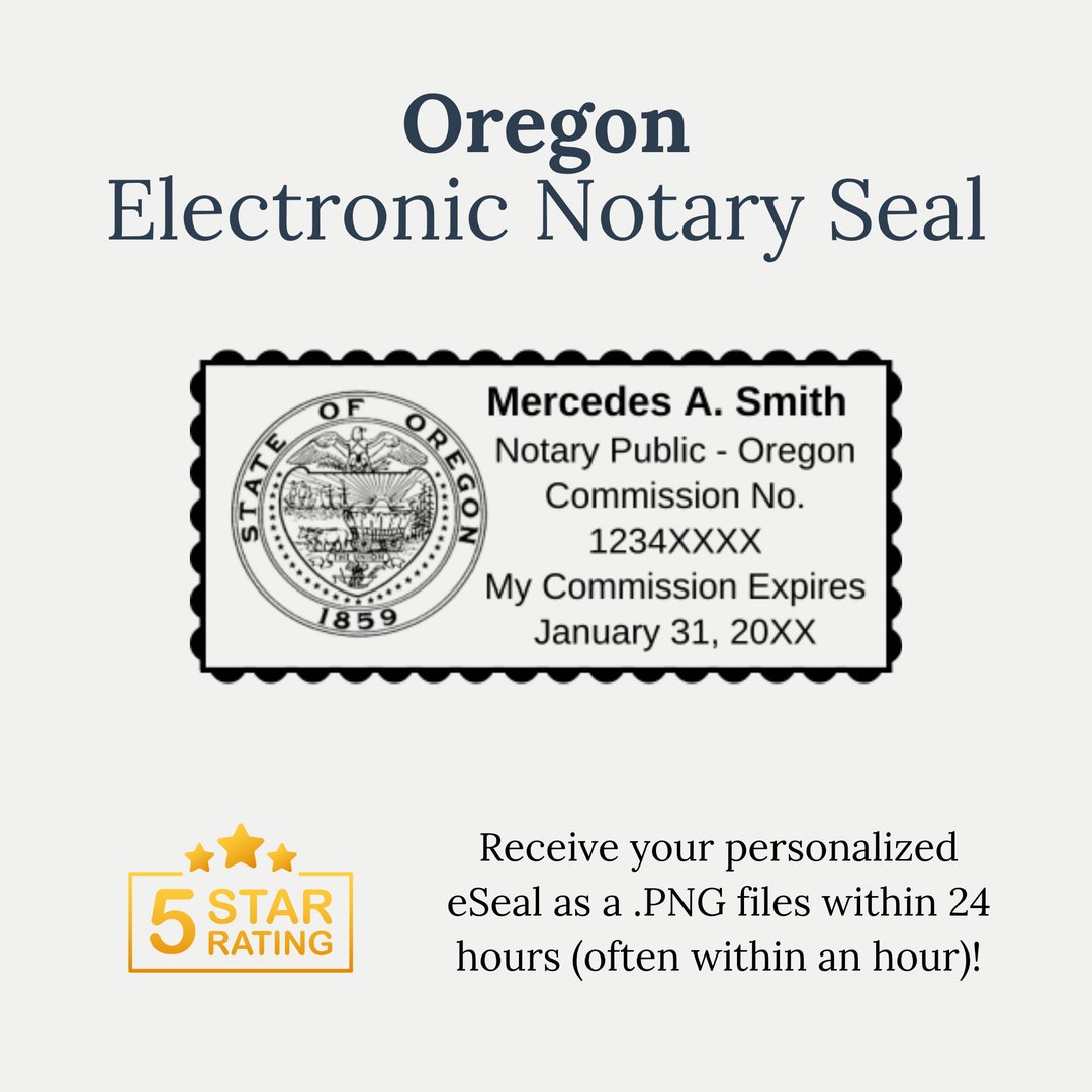 Oregon Digital Notary Eseal – Milled Rectangle | Compliant PNG Stamp ...