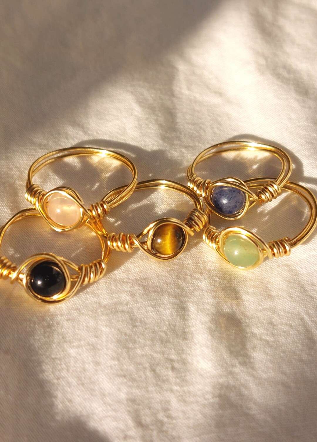 Wire Wrapped Ring Dainty Gemstone Ring Crystal Wire Ring Stone Rings ...