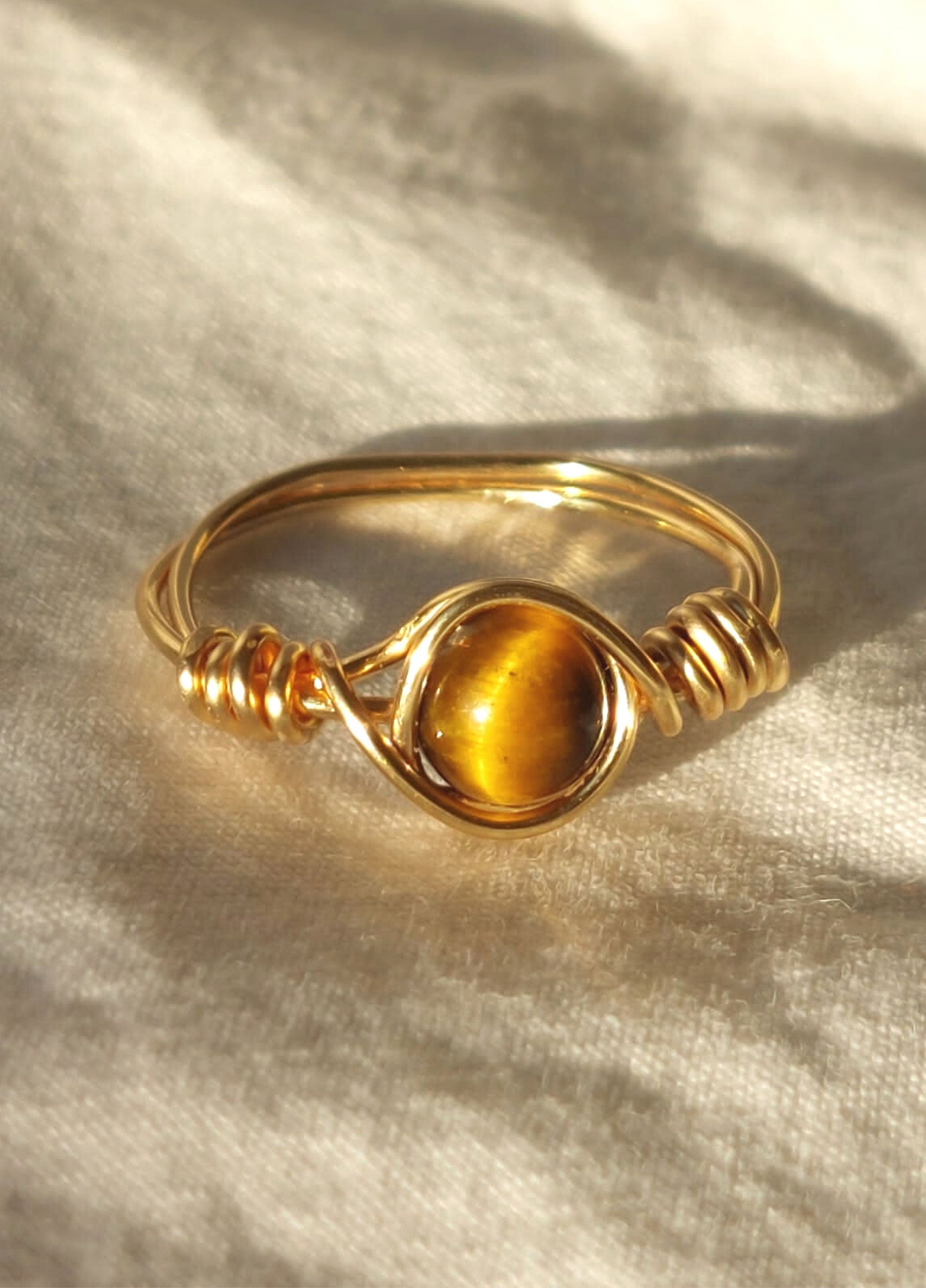 Wire Wrapped Ring Dainty Gemstone Ring Crystal Wire Ring Stone Rings ...